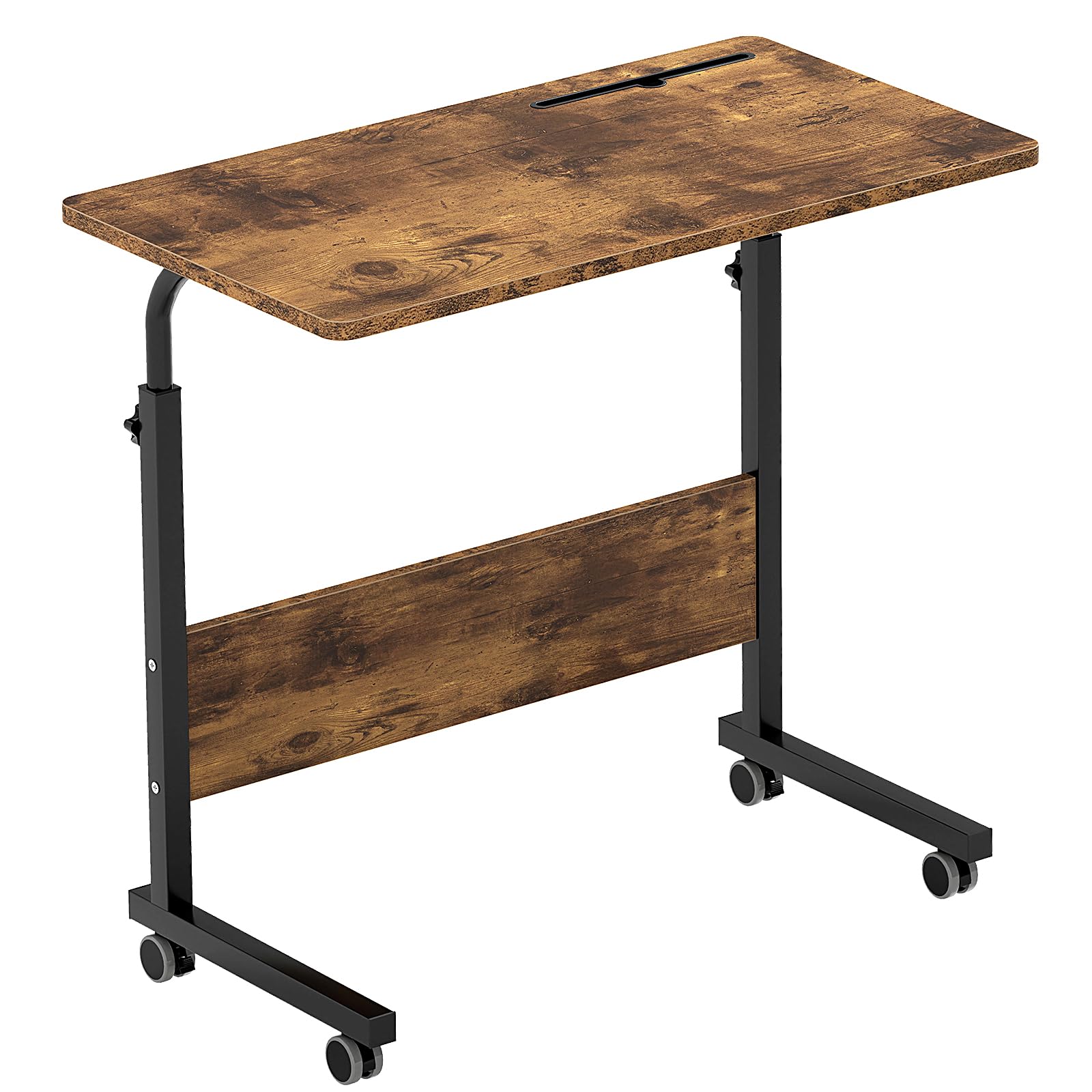 SogesPower 31.5 inches Mobile Laptop Desk with Slot Adjustable Side ...