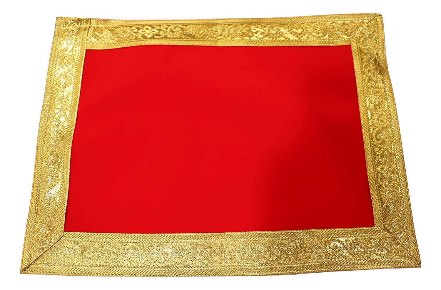 Velvet Cloth, Aasan for Pooja & Mandir,Velvet puja Asan Silk Cloth, Red ...