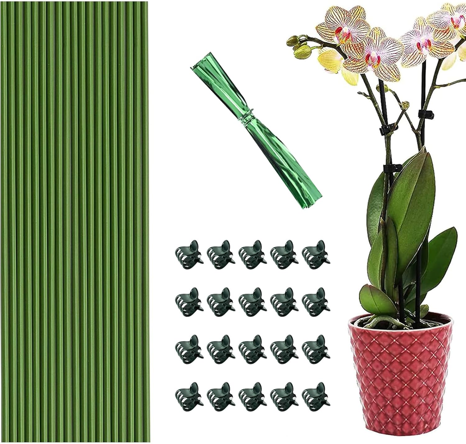 20Pcs Plant Stakes, Bendable Plant Sticks, Orchid Support Stakes with ...