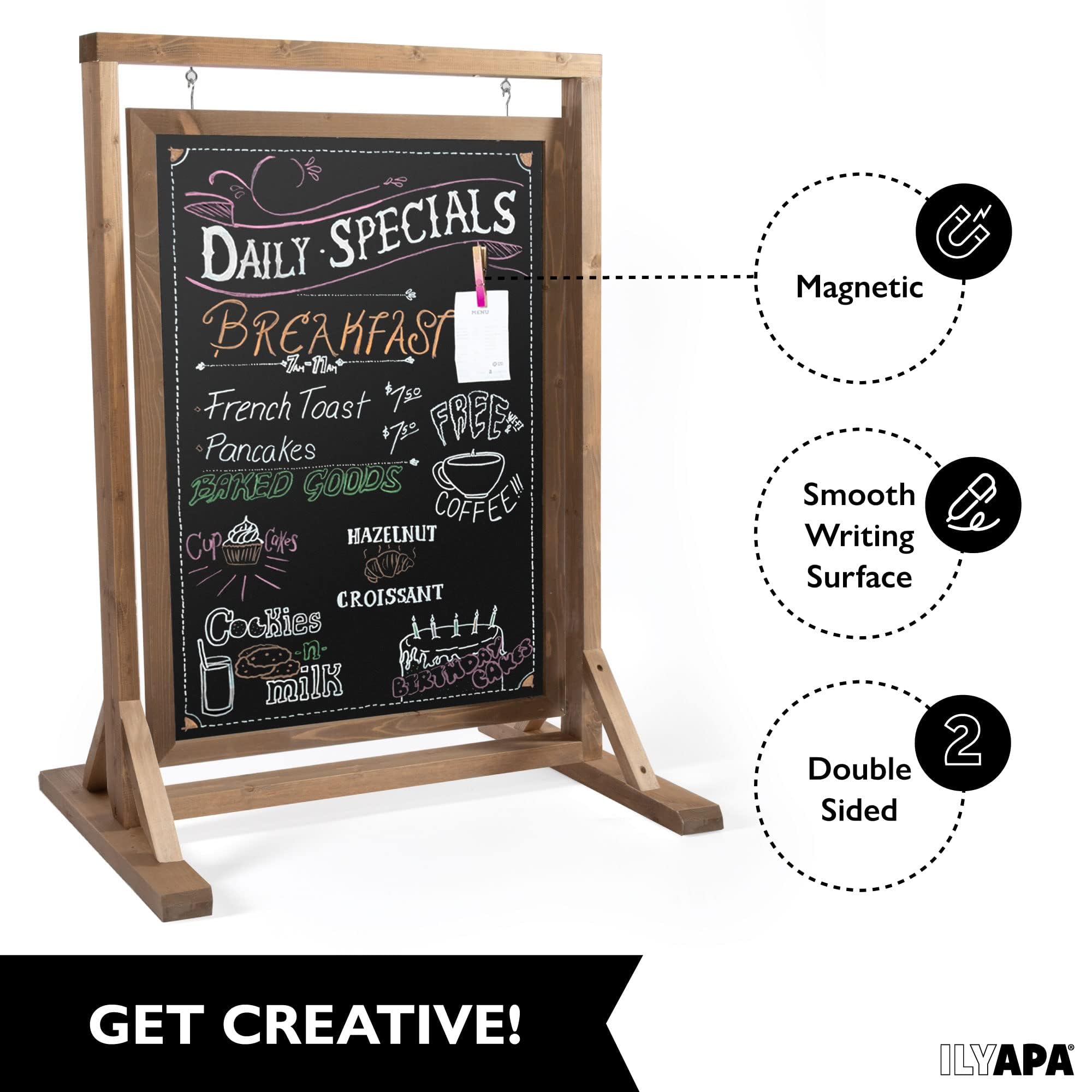 Snapklik.com : Ilyapa Rustic Double Sided Swinging Chalkboard Sidewalk ...