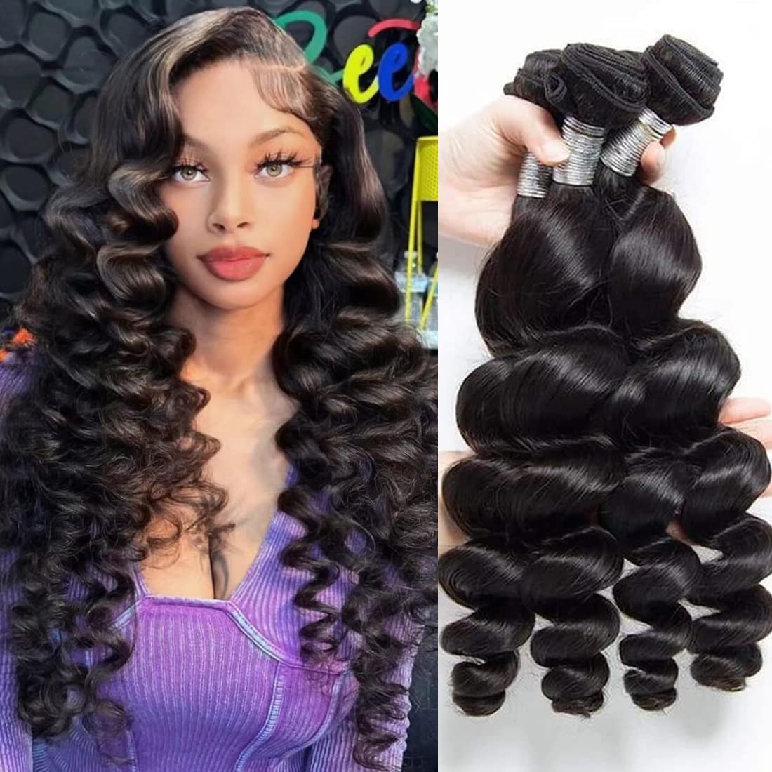 Amazon.com : Loose Wave Bundles 100% Unprocessed Brazilian Virgin Remy ...