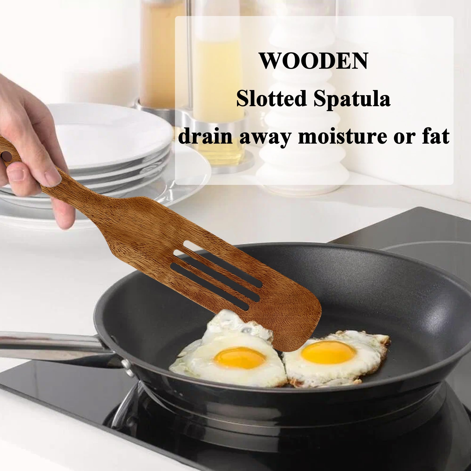 Snapklik.com : Wooden Spatula, Heat Resistant Cooking Wood Spatulas ...