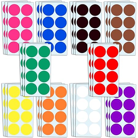 240 Pieces - 5cm Large Round Coloured Stickers Labels, 10 Colours ...