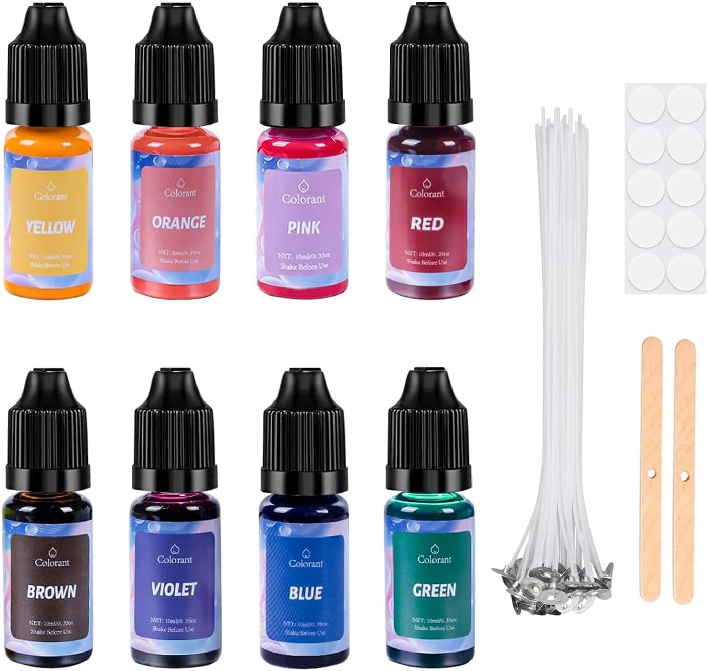 Candle Dye, 8 Colours Candle Colour Dye, Liquid Candle Dye for Soy Wax ...