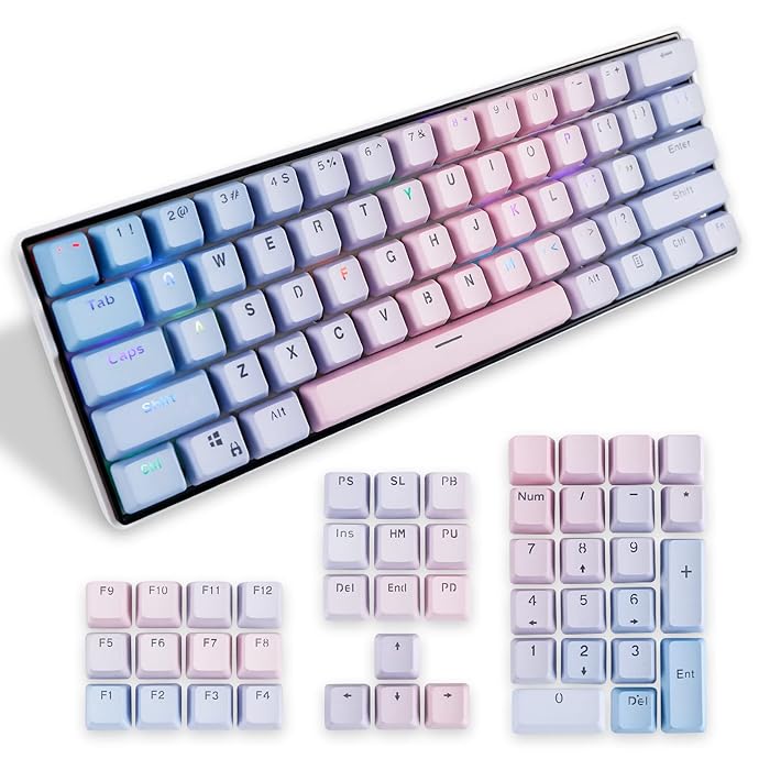 Buy KEMOVE PBT Keycaps Sunset Gradient 104 Keys Double Shot Keycaps ...