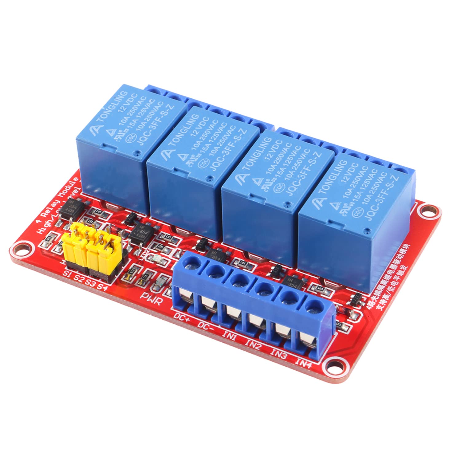 Dc 12v Relay Module 4 Channel Relay Board Shield Optocoupler ...
