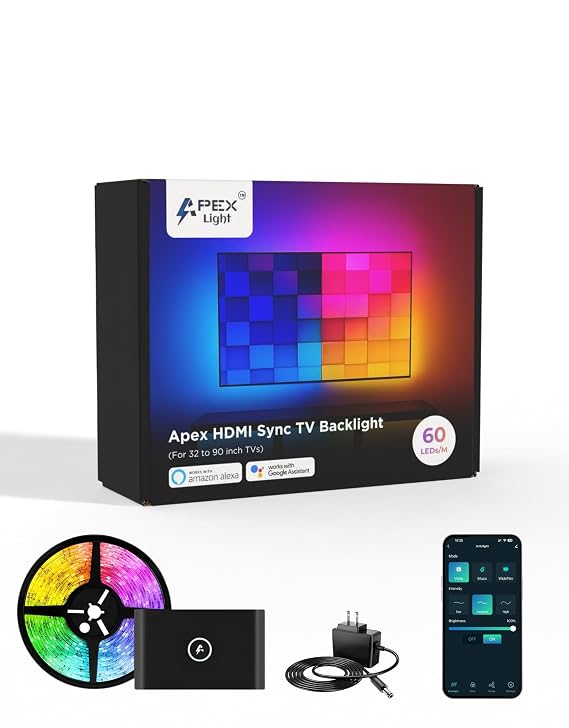 APEX LIGHT Hdmi Sync TV LED Backlight for All TV Sizes