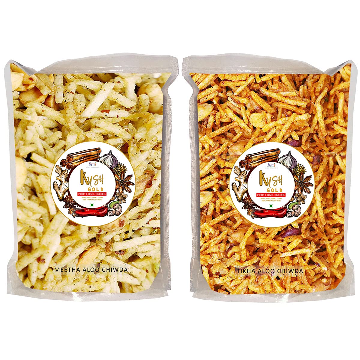 Kush Gold Combo Pack (Meetha & Tikha Aloo Mixtures) Chiwda For Farali ...