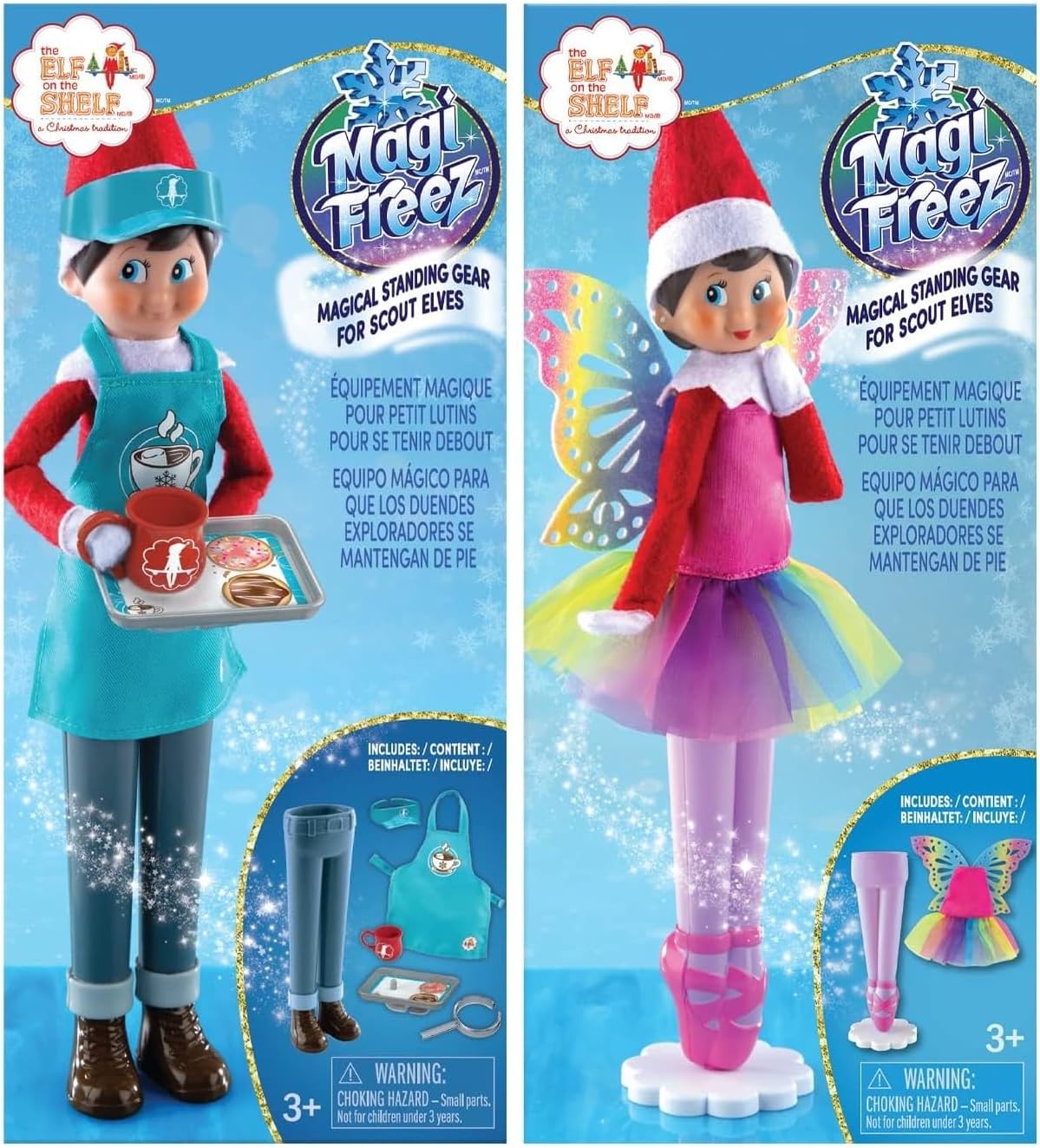 Amazon.com: The Elf on the Shelf Magi-Freez Bundle: Rainbow Snow Pixie and Cocoa to Go Outfits ...