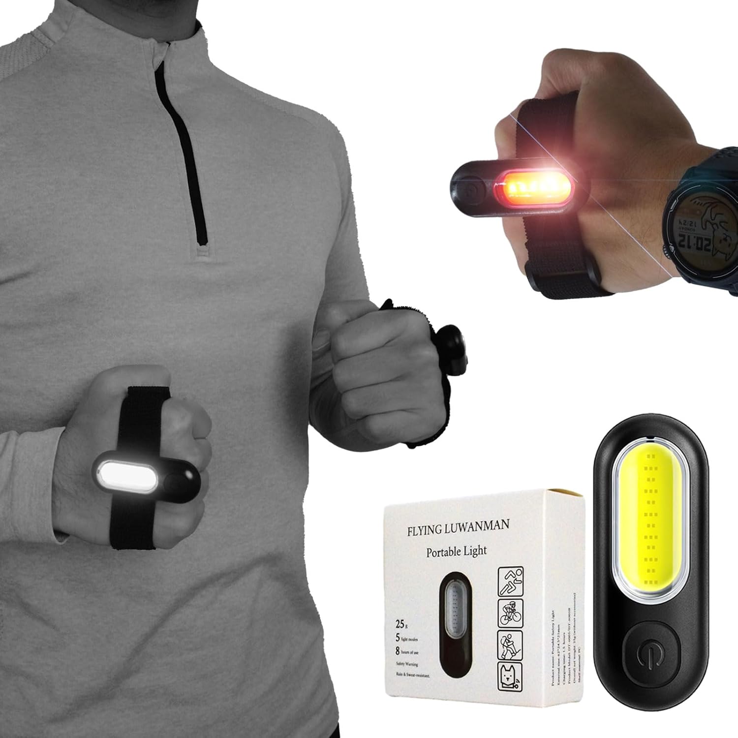 Amazon.com : FLYING LUWANMAN USB Rechargeable Safety Light with 2 ...