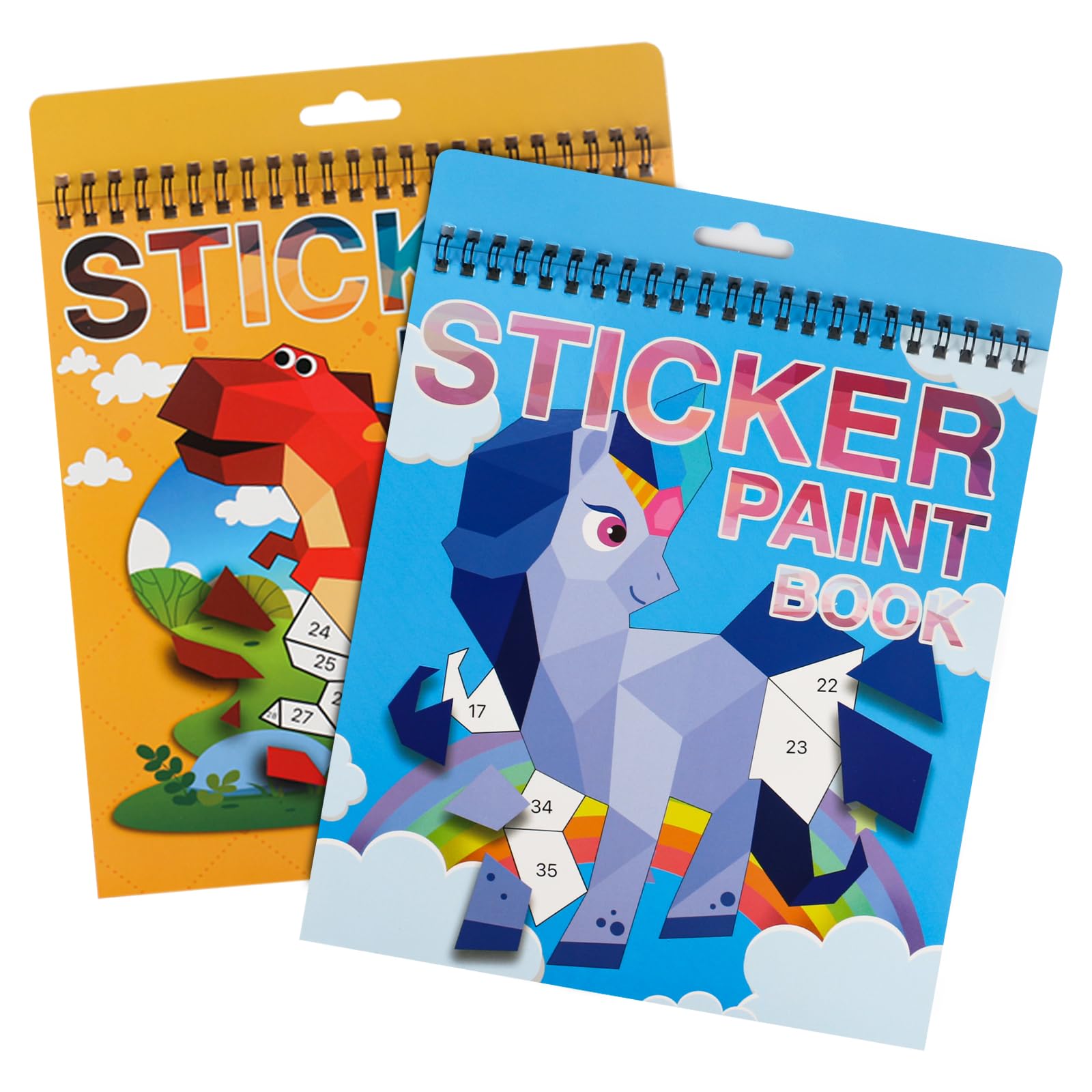 Amazon.com: 2 Pack Sticker Book Crafts for Kids Ages 4-8 Sticker Paint ...