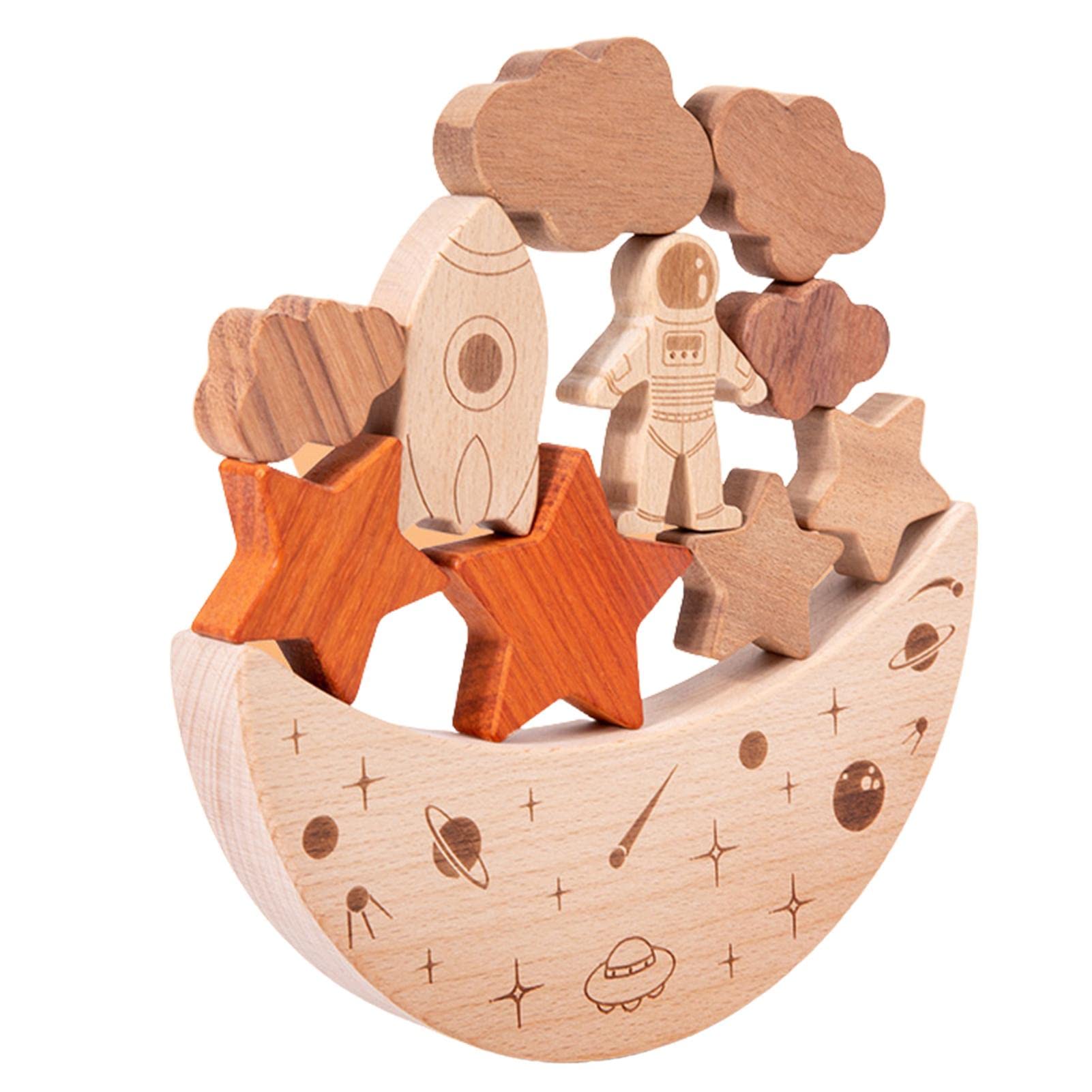 Buy LINGJIONG Stacking Toys for Toddlers - Wooden Stacking Balancing ...