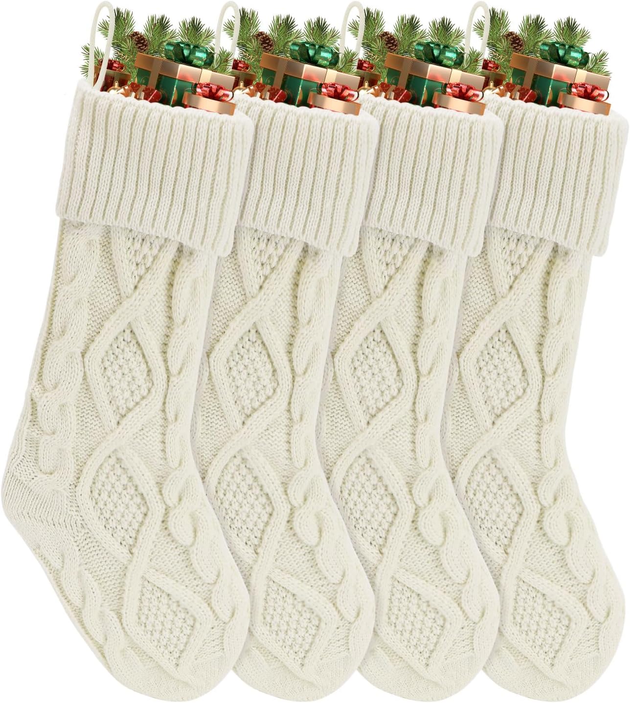Amazon.com: Kusamue Christmas Stockings,4 PCS 18 Inch Large Plain ...