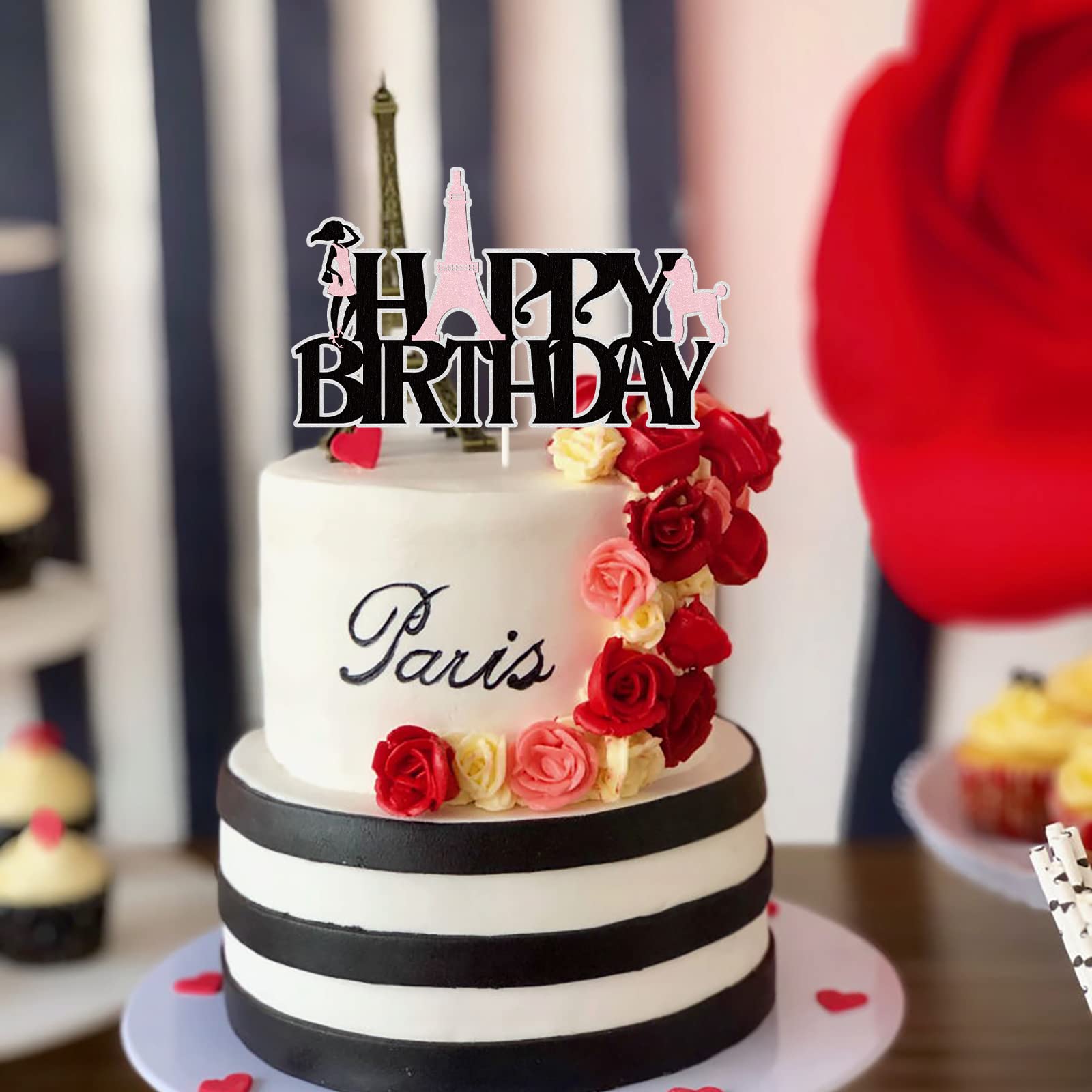 Black And Pink Paris Cake