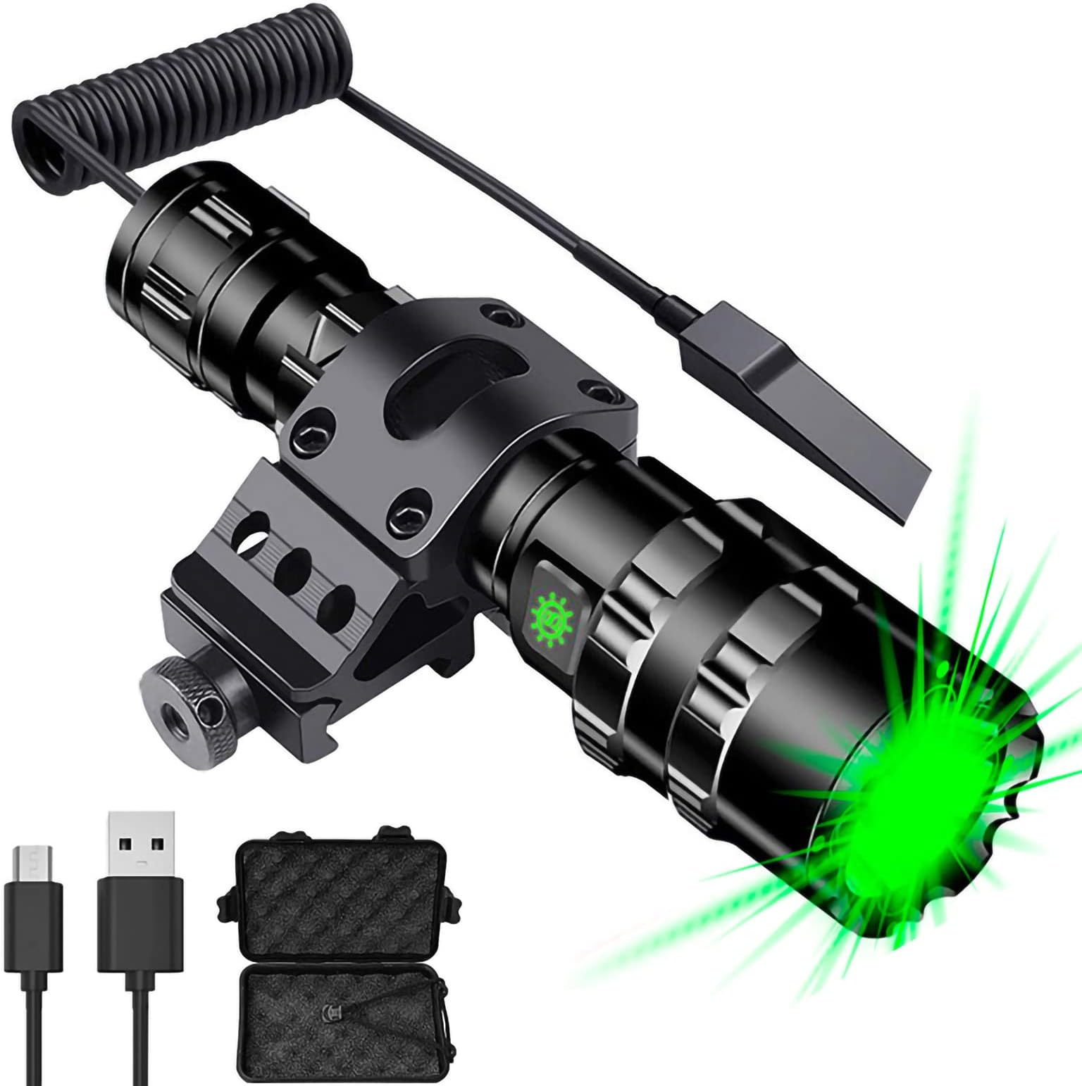 Amazon.com: Ulako Green Light 350 Yards Adjustable Zoomable LED Coyote ...