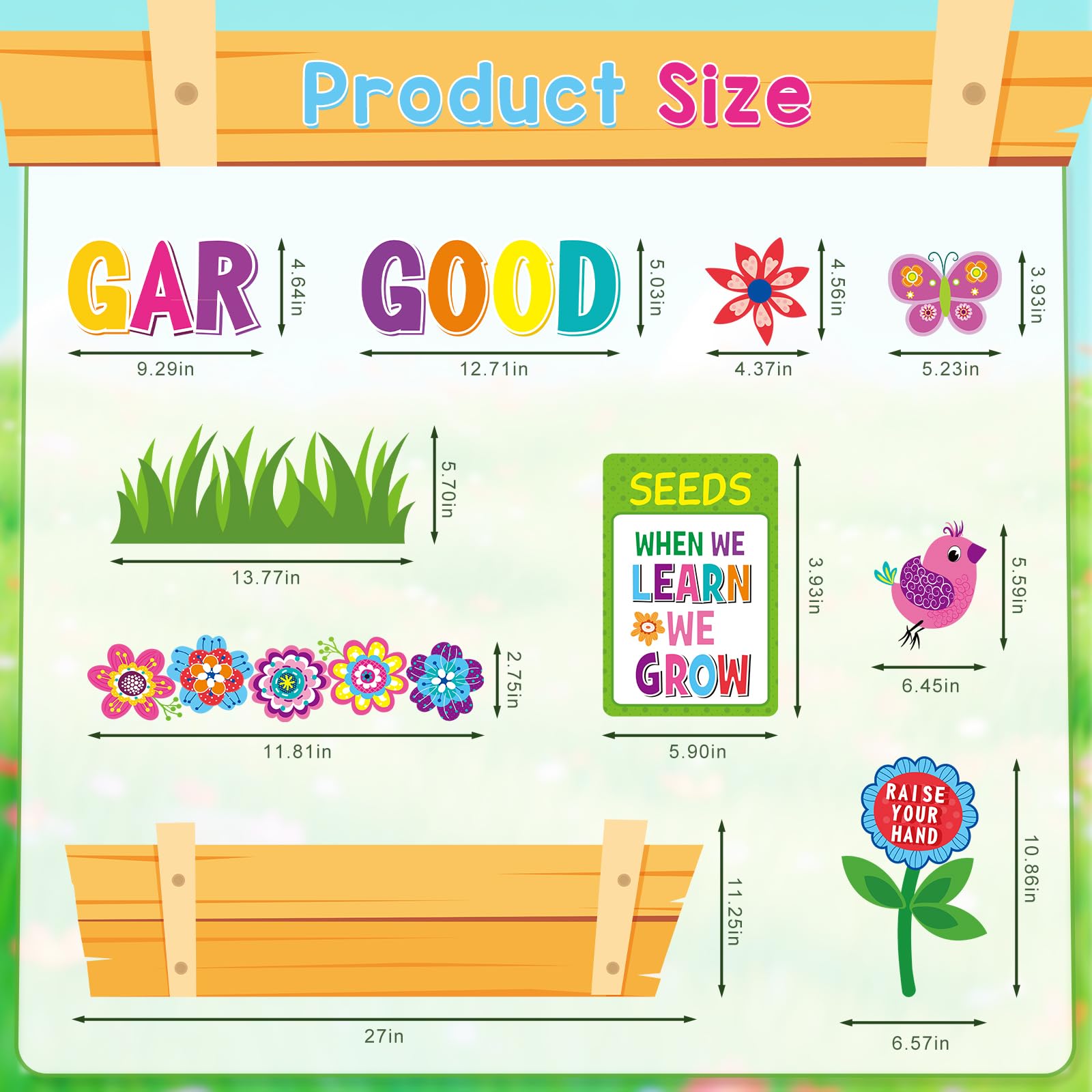 Snapklik.com : ReliThick Spring Bulletin Board Decorations Set Garden ...