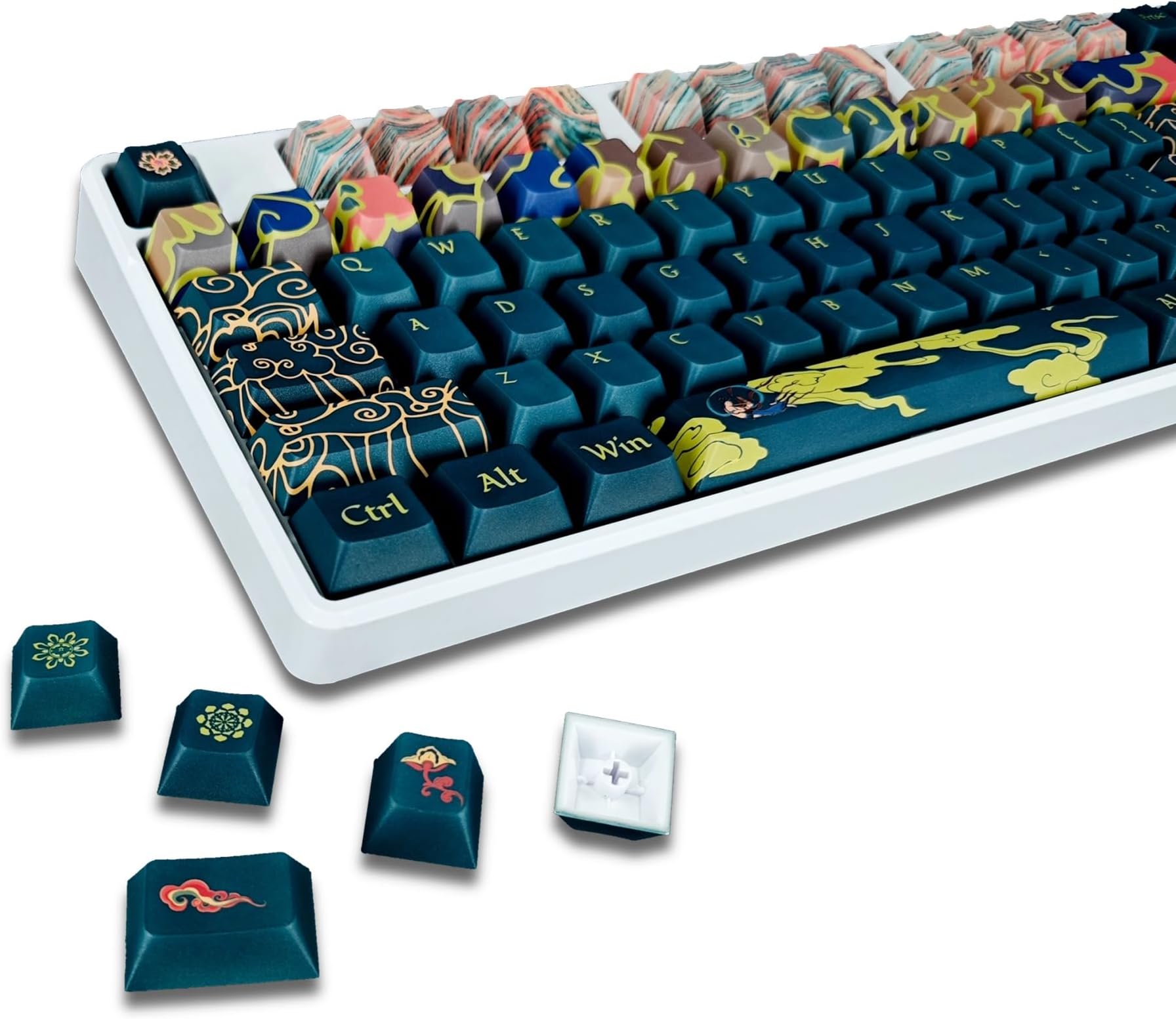 Amazon.com: Ancient Chinese Cloud Cherry Profile Dark Blue Keycaps for ...