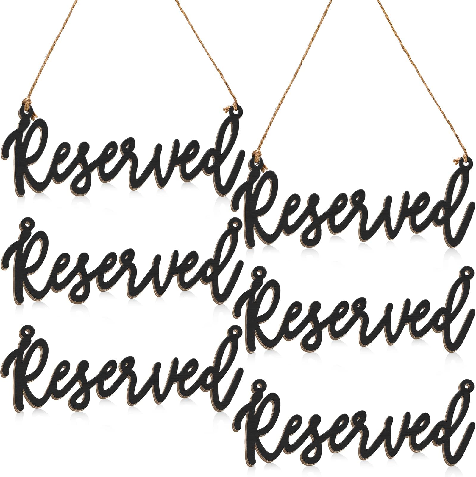 Amazon.com: Hanging Wooden Reserved Sign Rustic Unfinished Wedding ...
