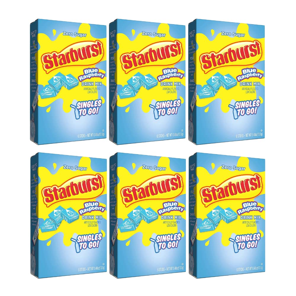 Amazon.com : Starburst Singles To Go Powdered Drink Mix, Blue Raspberry ...