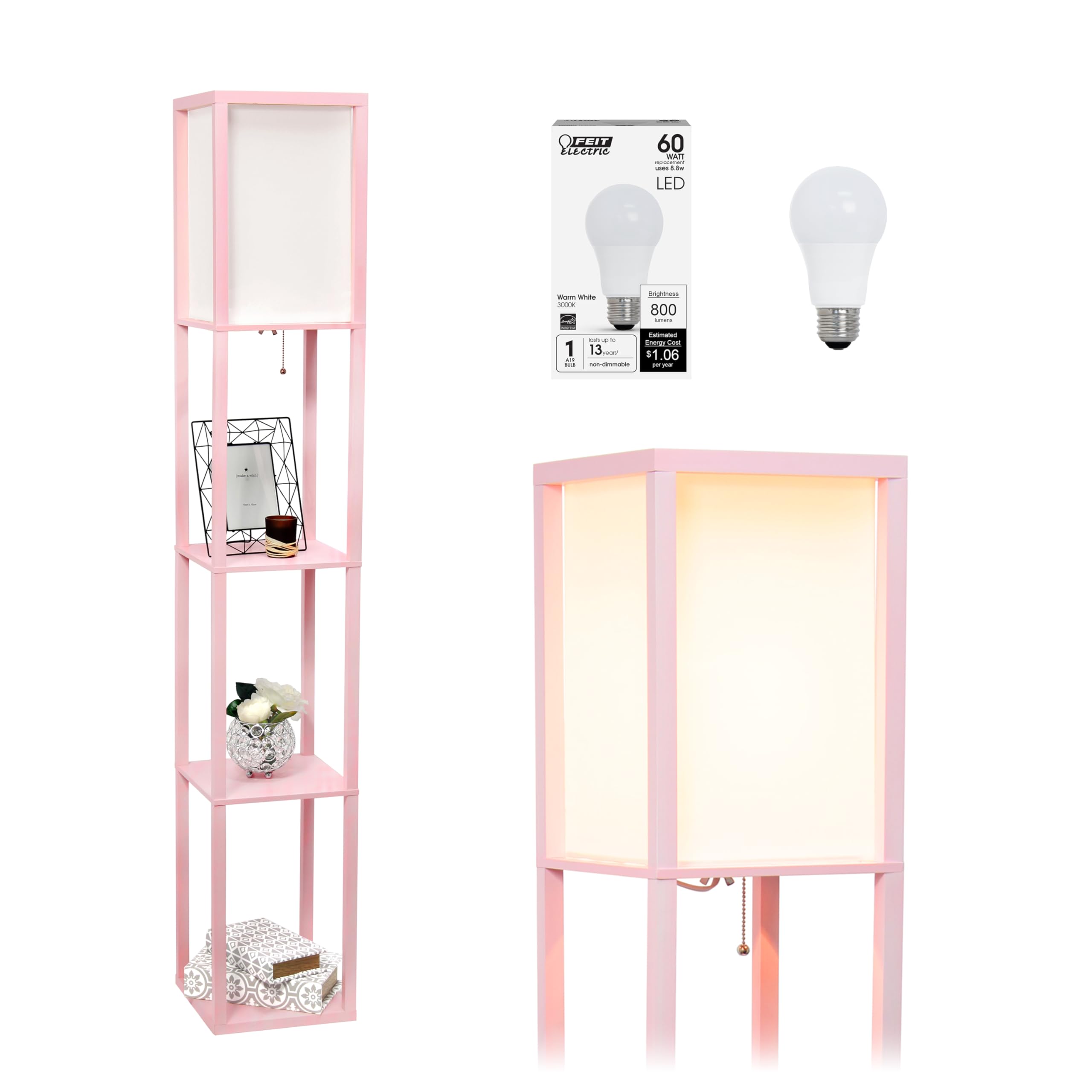 Amazon.com: Simple Designs LF1014-LPK-LB Three Shelf Etagere Organizer ...