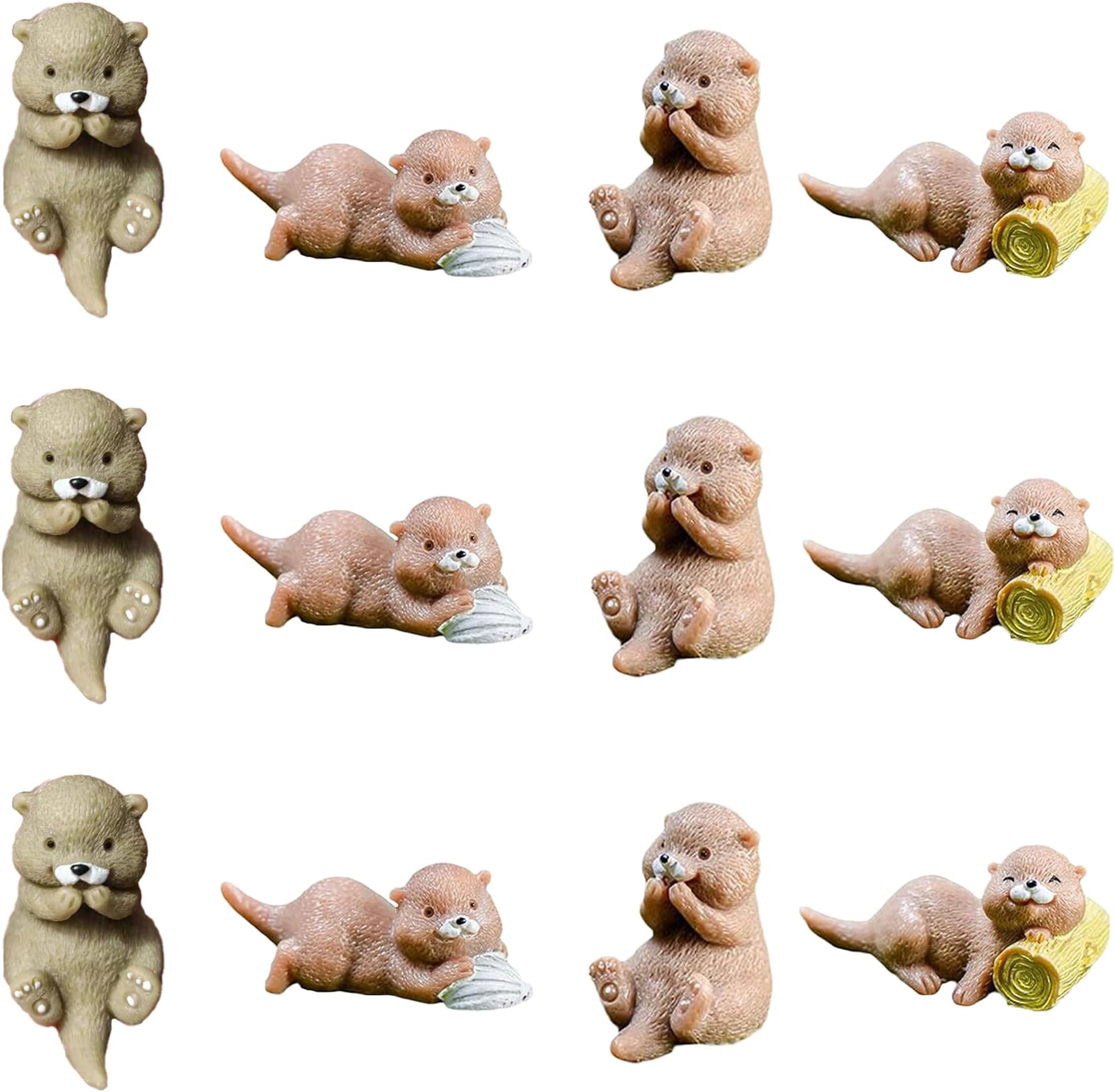 Amazon.com: ZYAMY 8pcs Miniature Otter Statue Small Animal Shape ...