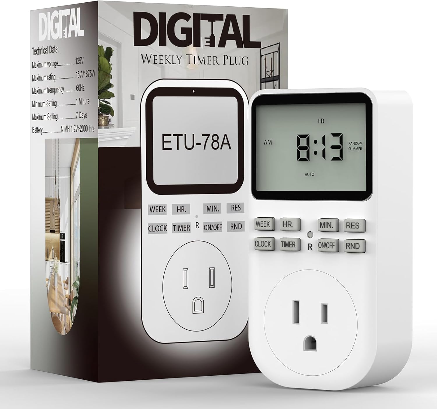 Plug in Digital Oulet Timer Switch 7 Day / 24 Hour Weekly Daily ...