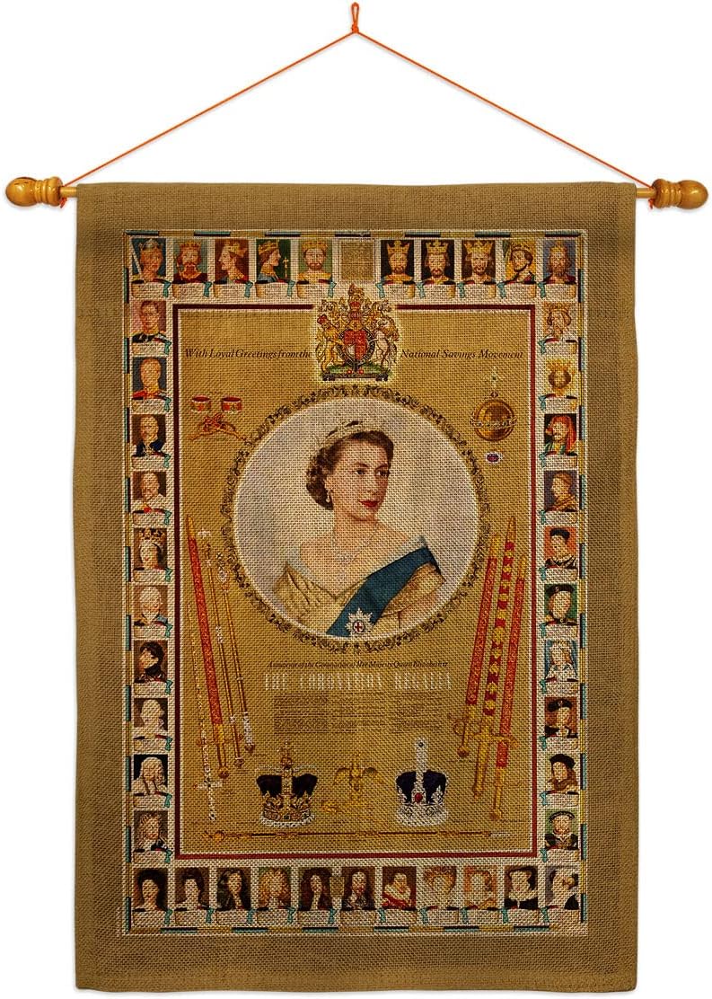 Amazon.com : The Coronation Regalia Tapestry Home Decor Burlap Banner ...