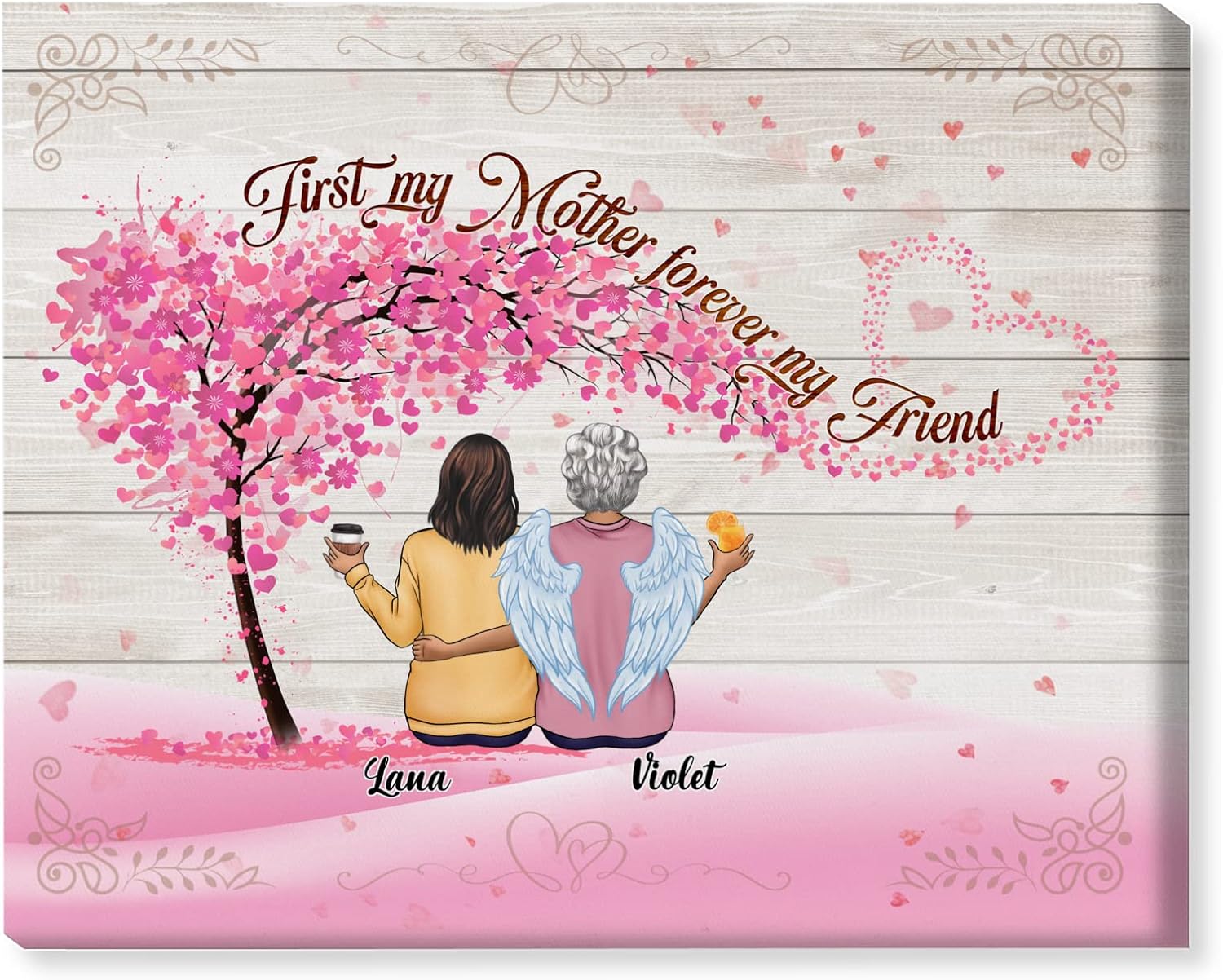 Amazon.com: Gossby Personalized Mother Daughter Wrapped Canvas - First ...