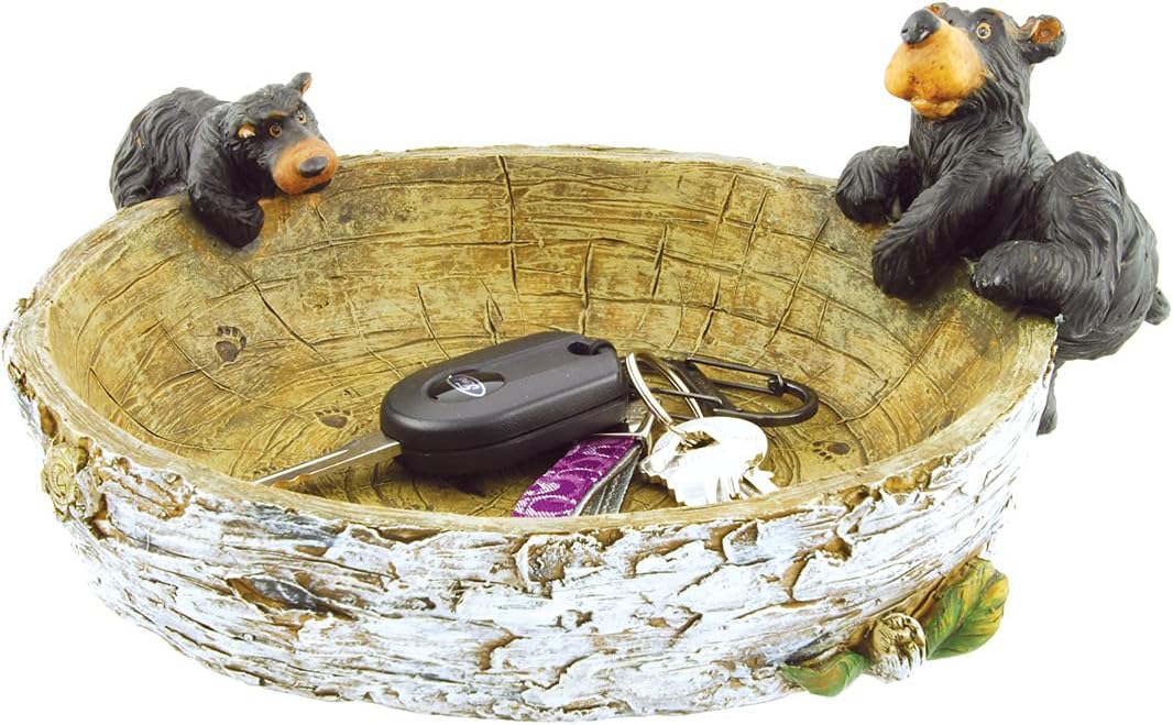 Amazon.com: Wilcor Bear Bowl Black, 9.5-inch Resin Rectangular Bowl for ...