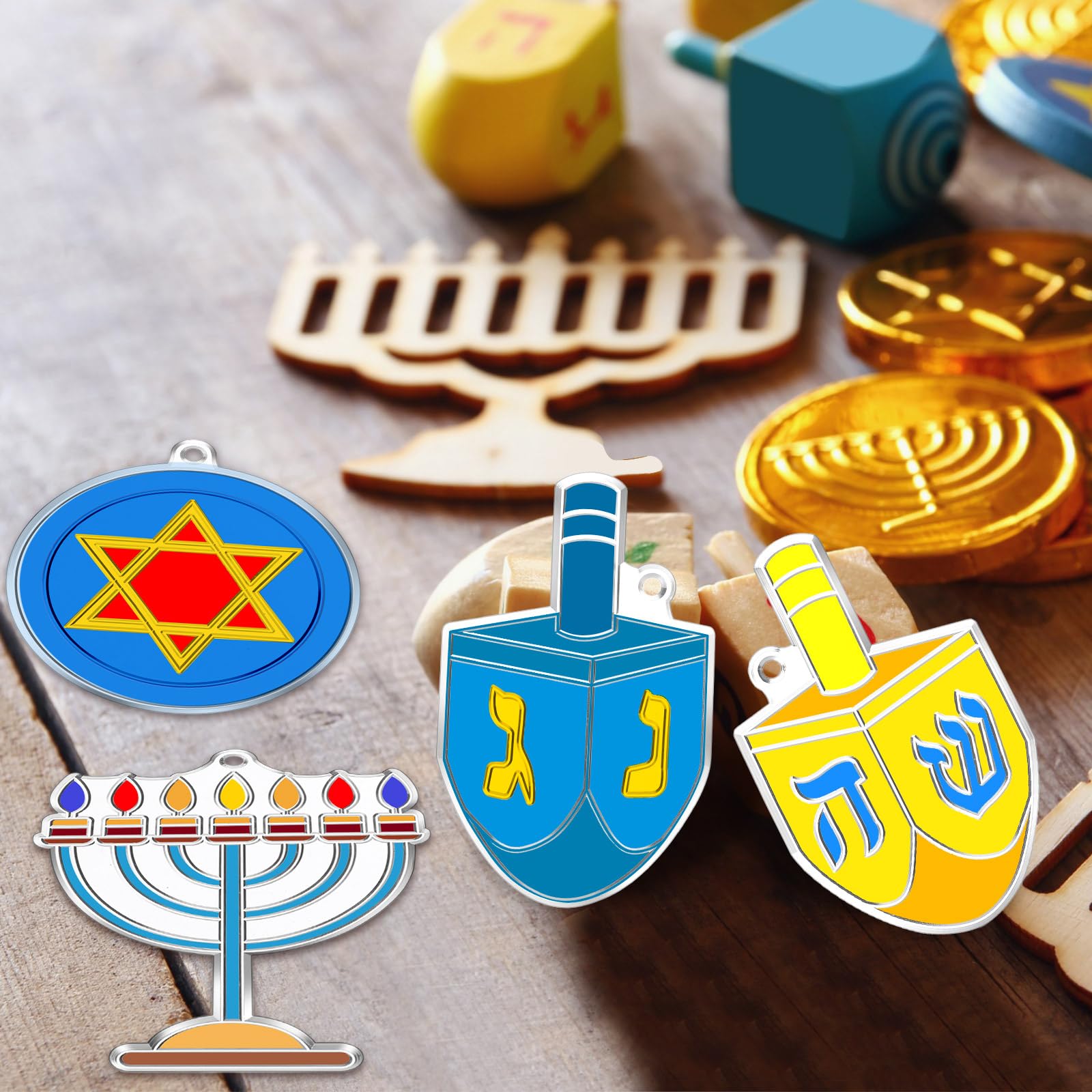 Snapklik.com : Tioncy 24 Sets Hanukkah Suncatchers Ornaments ...