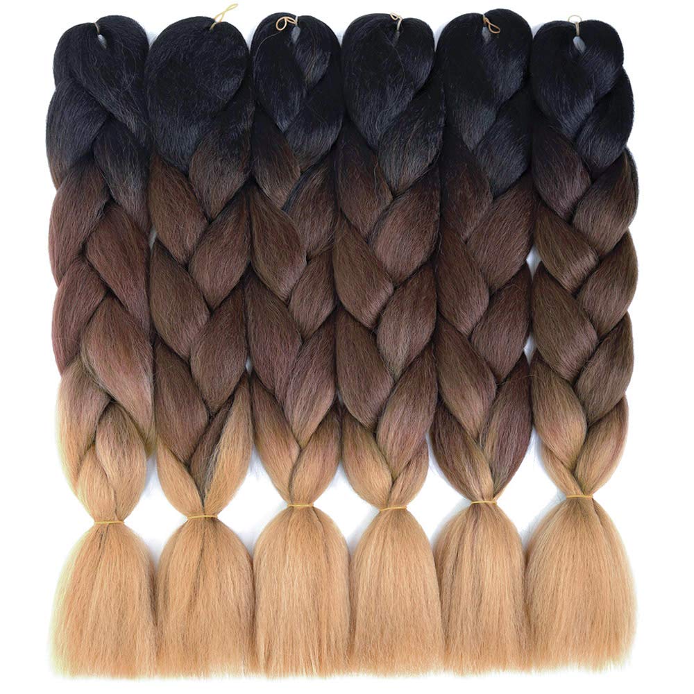 Buy 6 Packs Ombre Braiding Hair Kanekalon Jumbo Braiding Hair ...