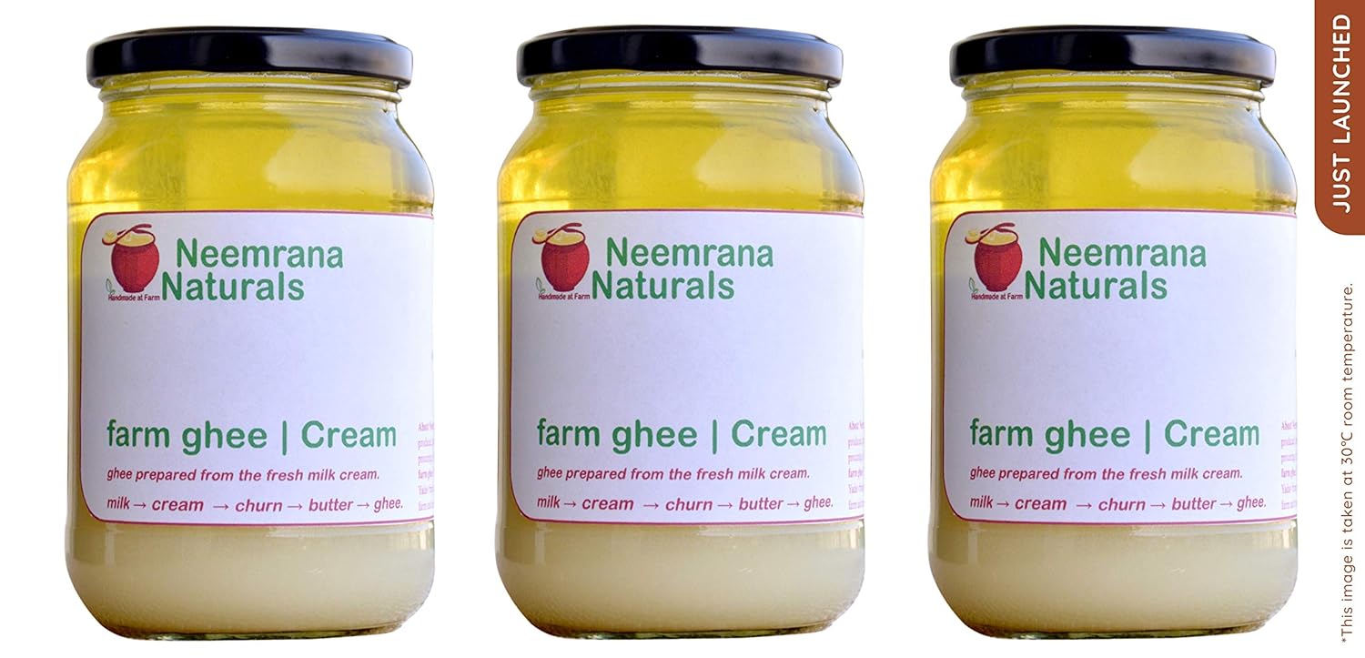 Neemrana Naturals Farm ghee | Indian Desi Buffalo Pure Milk Cream ghee ...