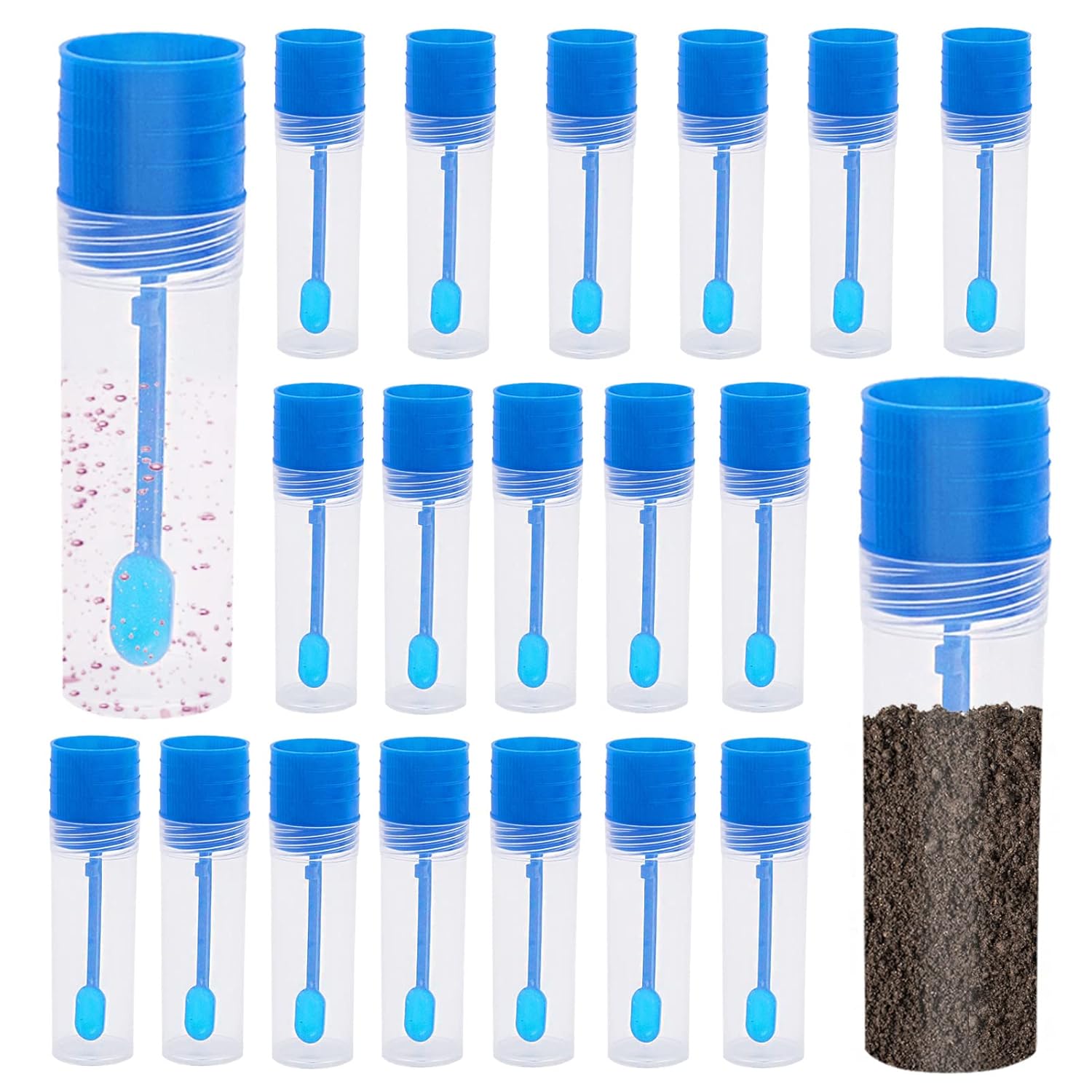INHEMING 20 Pcs Sample Test Tubes with Screw Lids 15ml,Clear Plastic ...