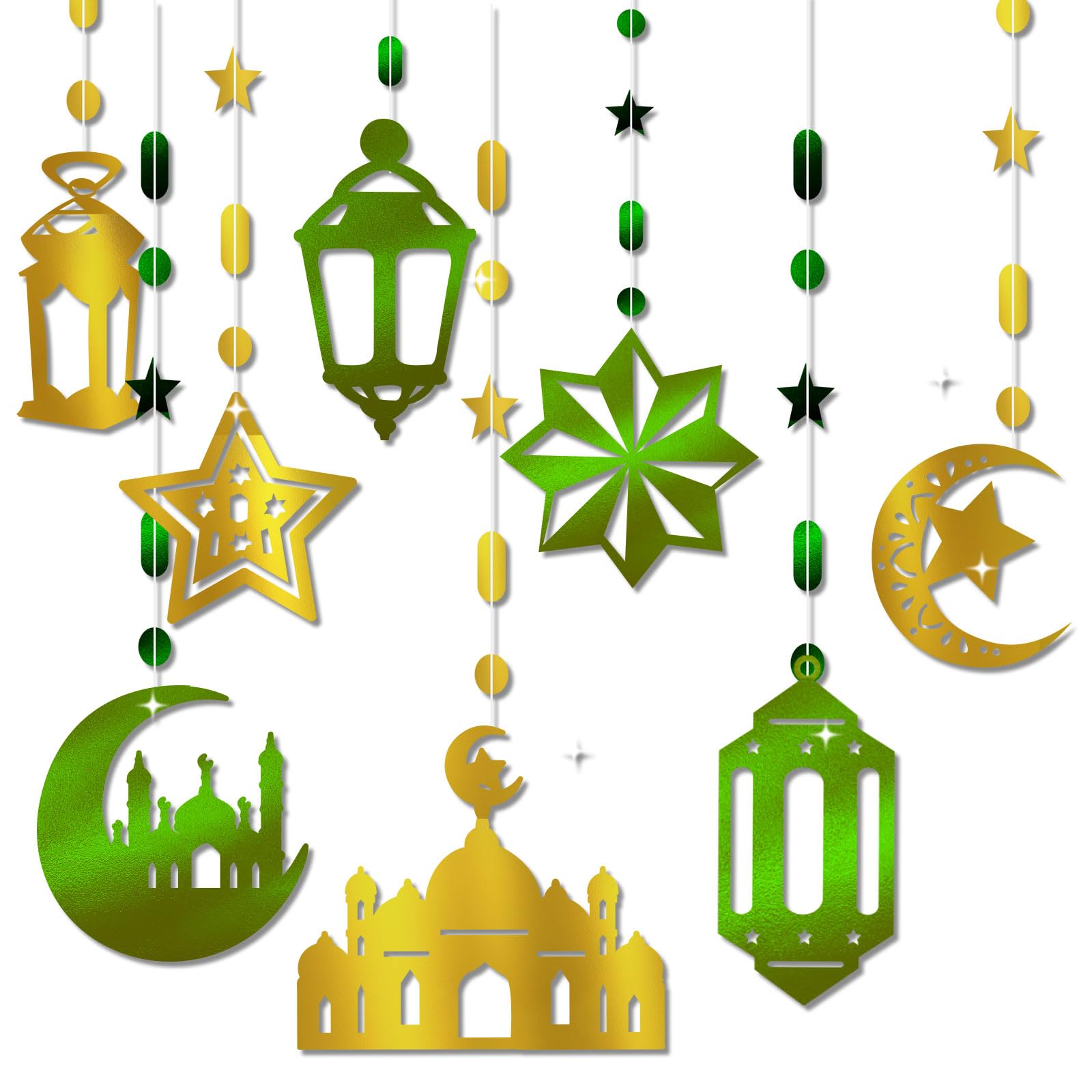 1 x Brand New 24PCS Ramadan Party Decorations Eid Mubarak Foil Hanging ...
