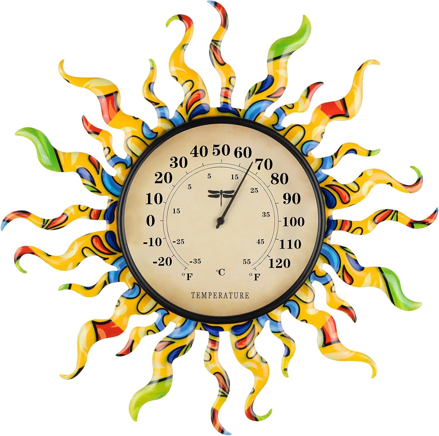 Amazon.com : GIBMIDSER Outdoor Thermometers for Patio,13 Inch Sun Wall ...