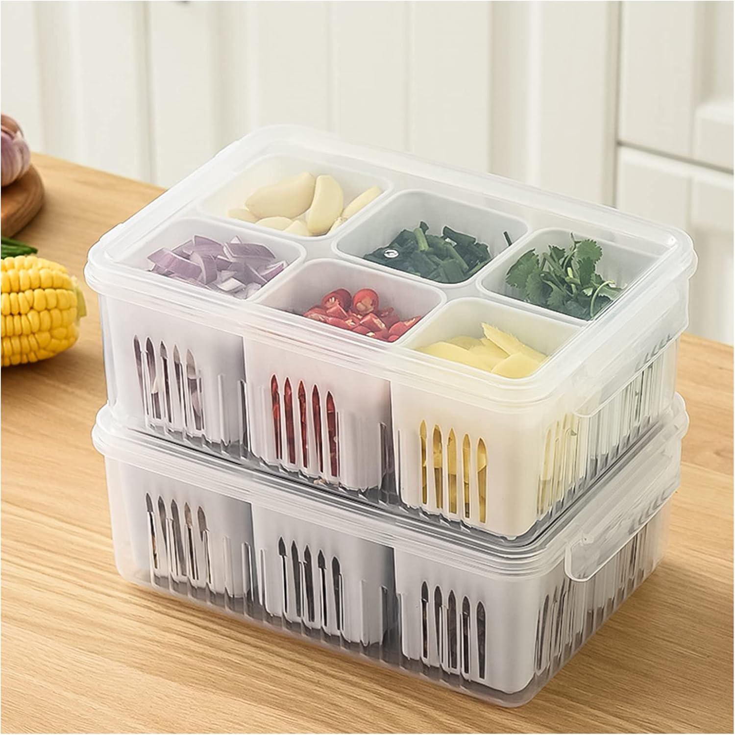 Amazon.com: Spida Mount 6-In-1 Kitchen Scallion Storage Box, Reusable ...