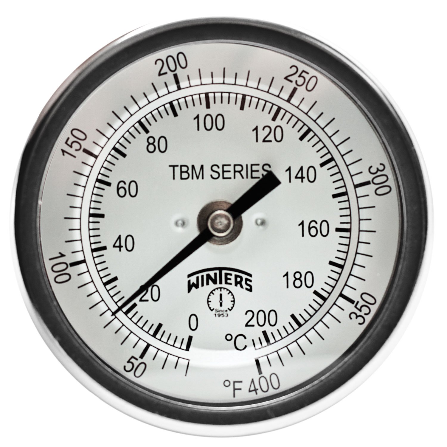 Winters TBM Series Stainless Steel 304 Dual Scale Bi-Metal Thermometer ...