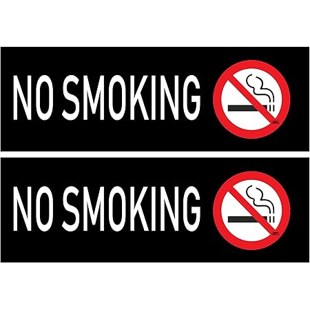 Amazon.com : 2 Pack No Smoking Sticker Set Sign Warning 9x3 Inch Vinyl ...