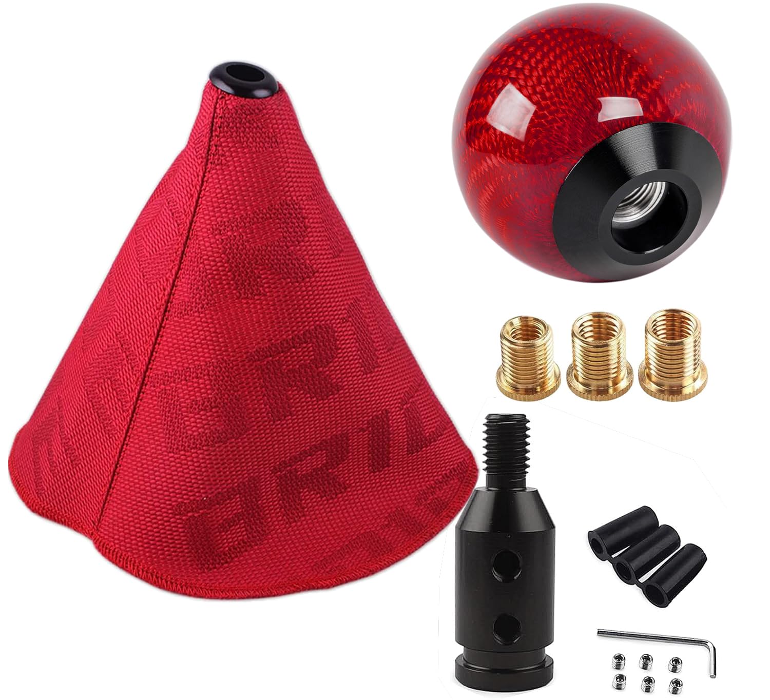 Amazon.com: Fabric Shift Boot with Round Ball Carbon Fiber Shift Knob ...