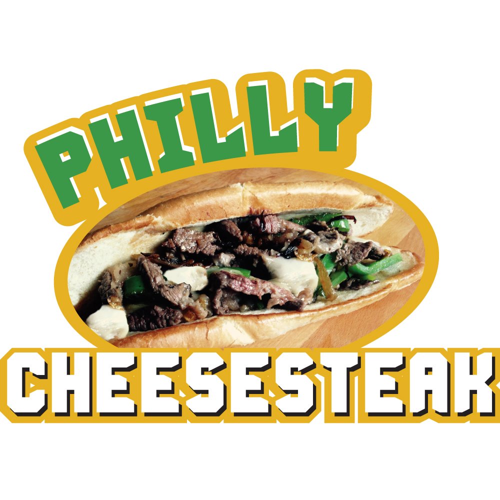 Amazon.com : Philly CHEESESTEAK 16" Concession Decal Sign cart Trailer ...