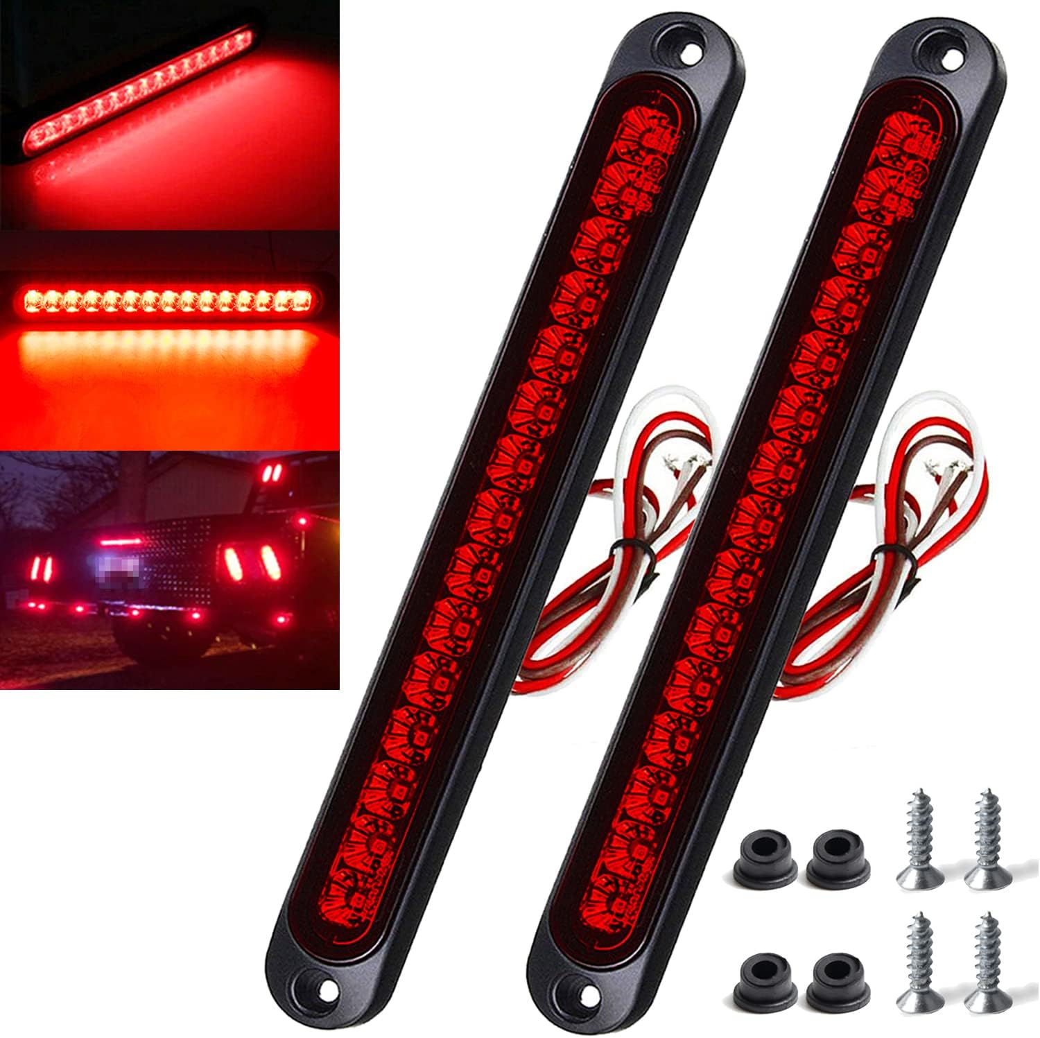 Amazon.com: GLSOWEE 2PCS 10" LED Trailer Tail Light Bar, 12 to 24 Volt ...