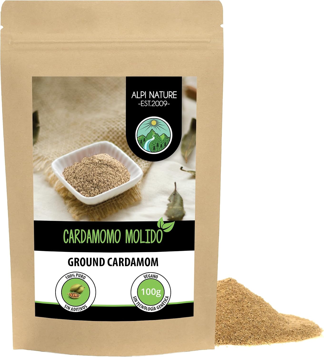 Cardamomo en polvo (100g), cardamomo molido, polvo de cardamomo, 100% ...