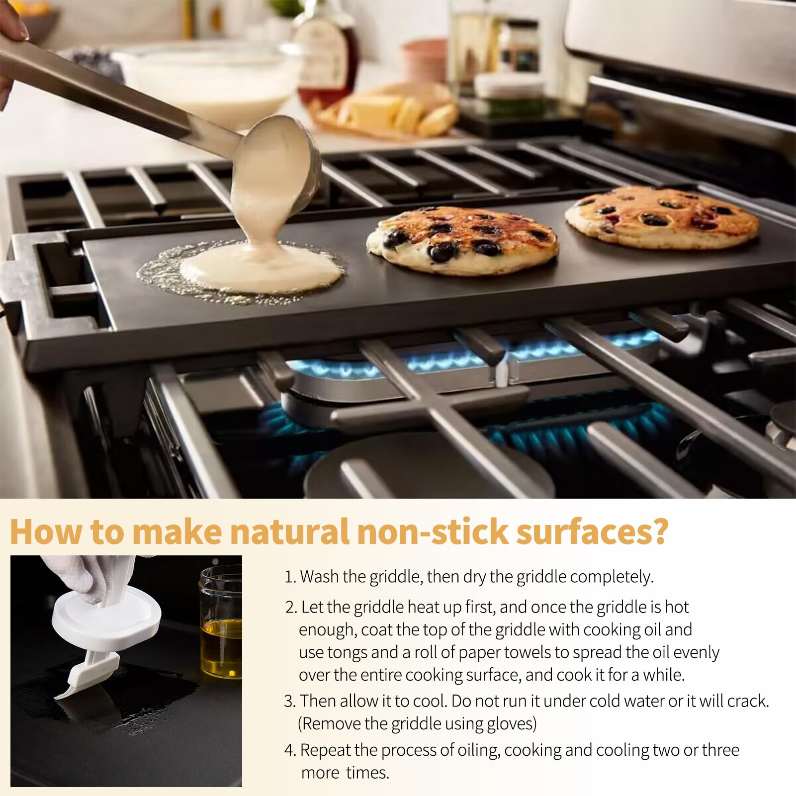 Griddle Cast Iron Whirlpool Stove Griddle Replacement - Cast Iron Flat ...