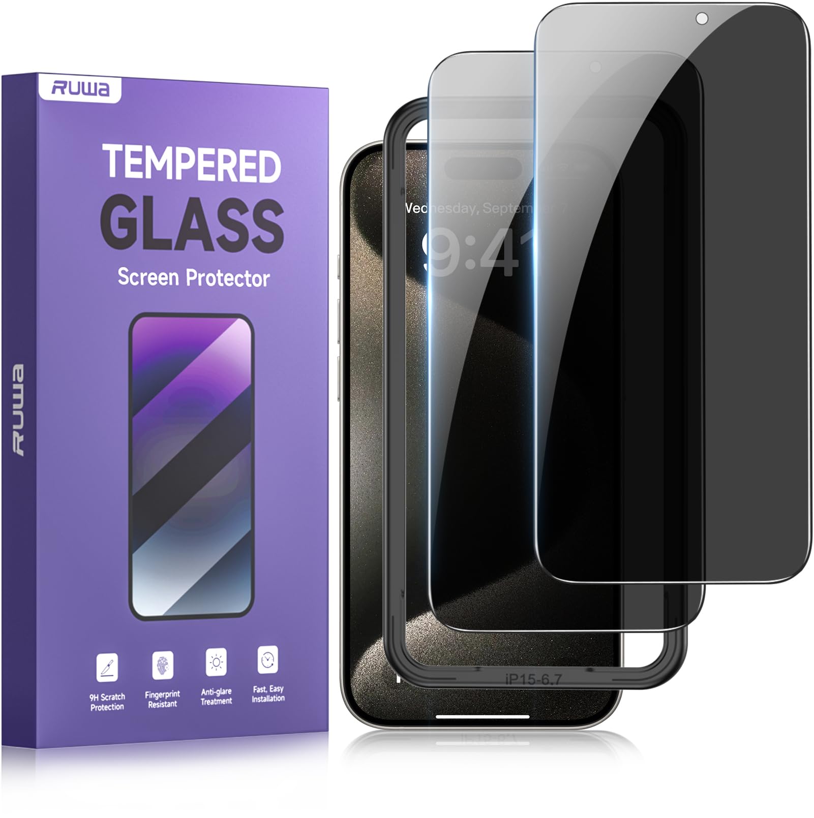 Snapklik.com : Ruwa Privacy Screen Protector For iPhone 15 Plus/16 Plus ...