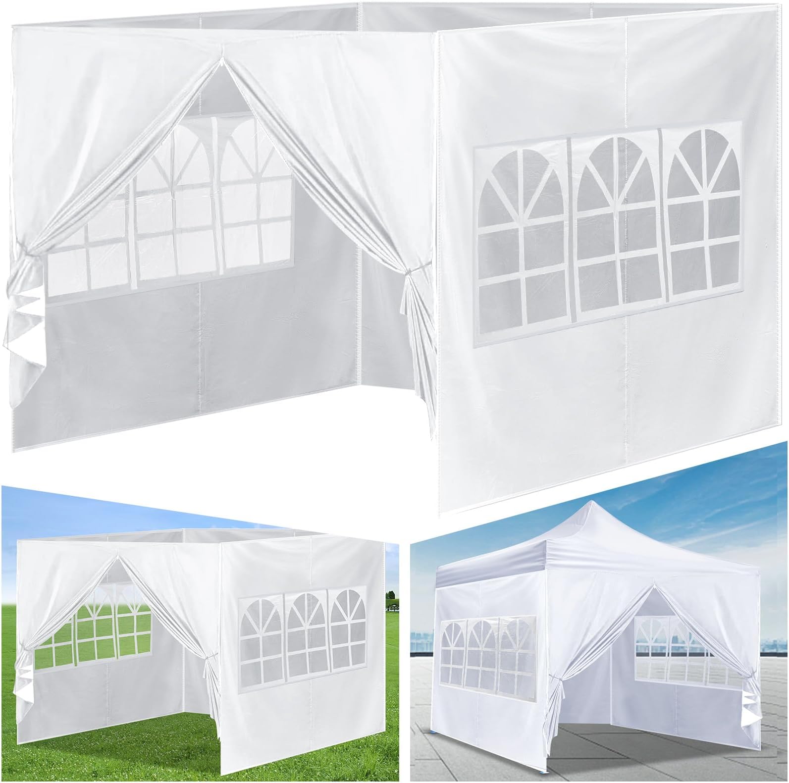 Amazon.com : Wesnoy 4 Pcs Full Zippered Canopy Sidewall for 10x10 ...