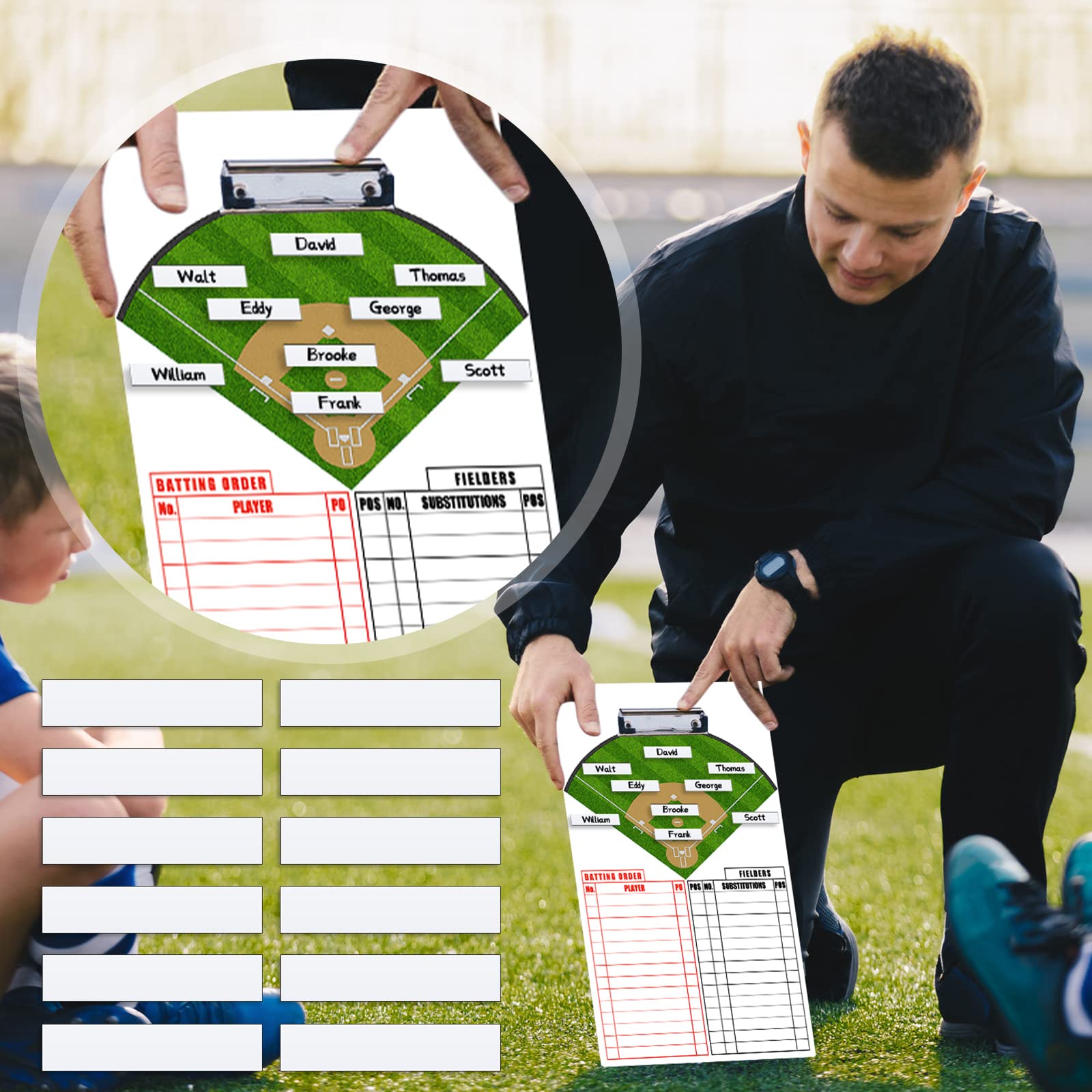 Snapklik.com : 60 Pack 2.36 X 0.51 Inches Magnetic Baseball Lineup ...