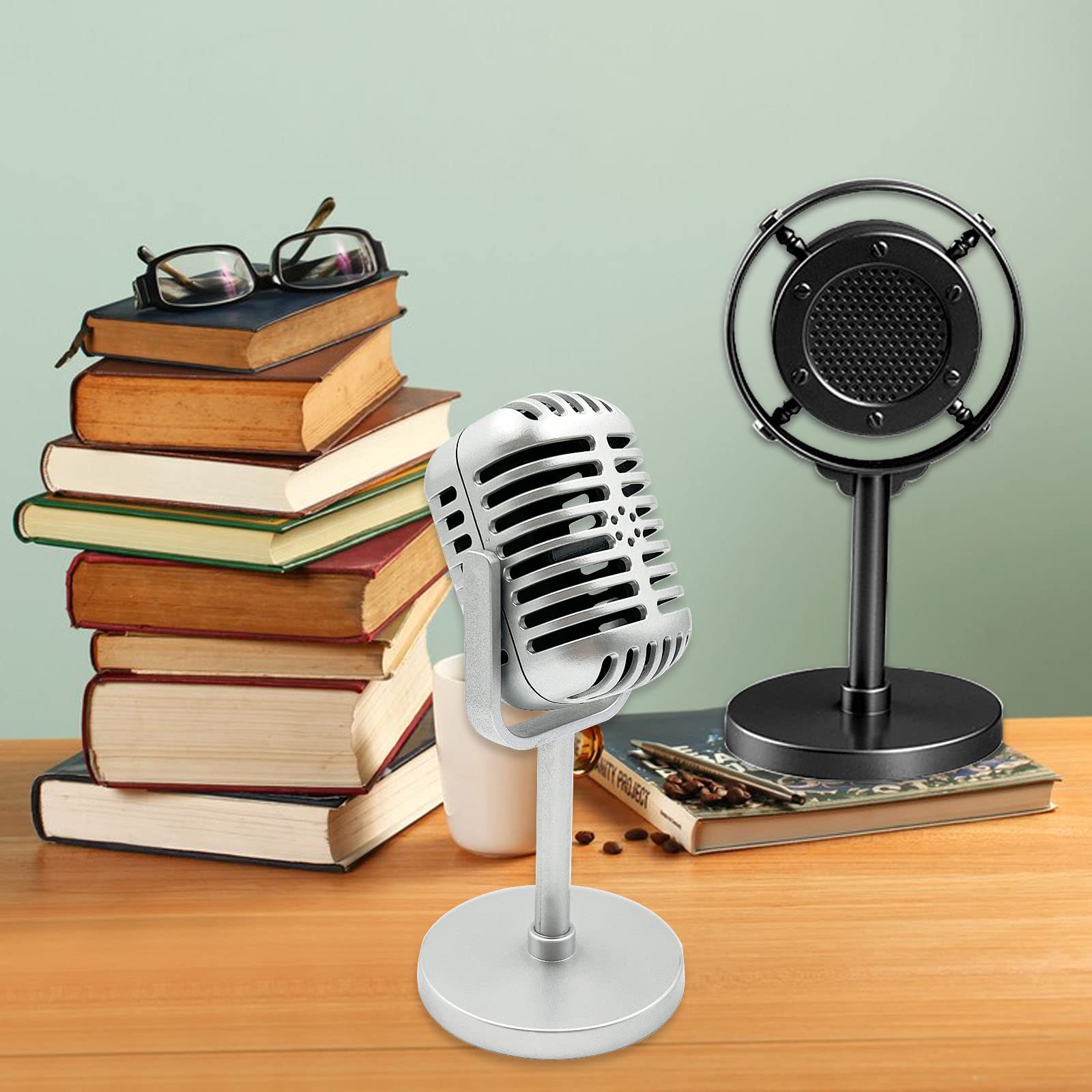 Snapklik.com : 2 Pcs Retro Decor Microphone Prop, lyfLux Toy Microphone ...