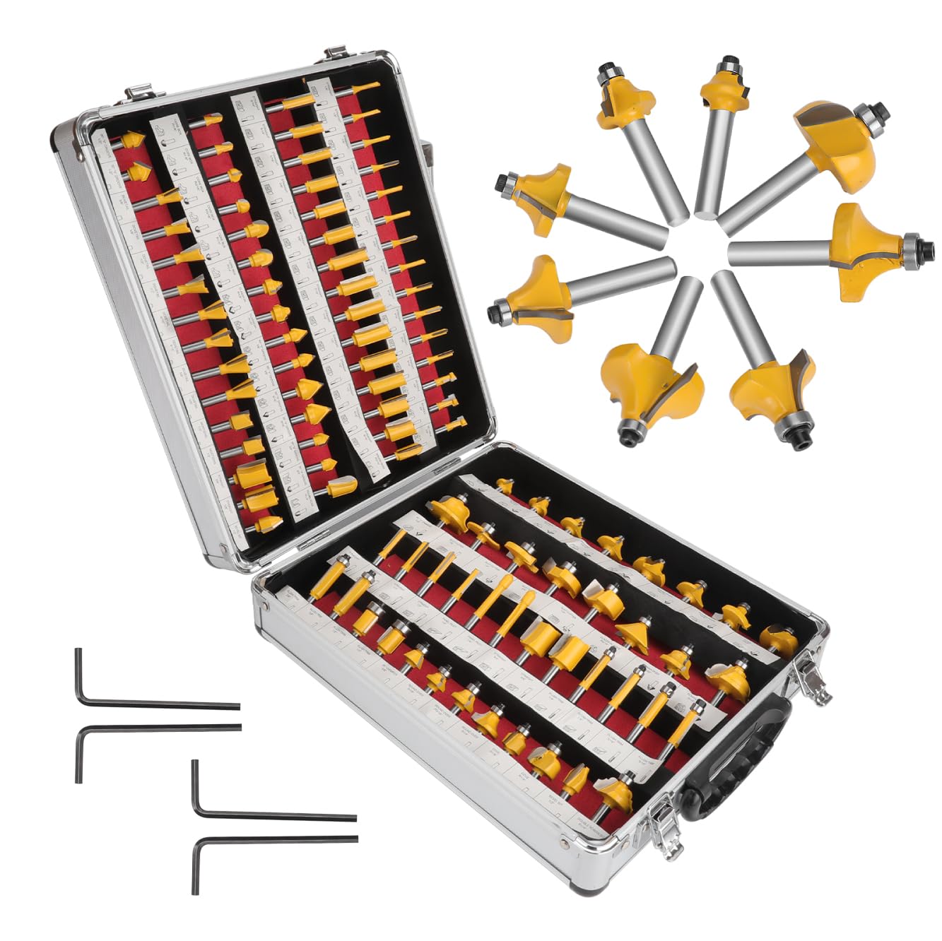 Router Bits Kit - 100pcs 1/4 Shank Router Bit Set ,Woodworking Router ...