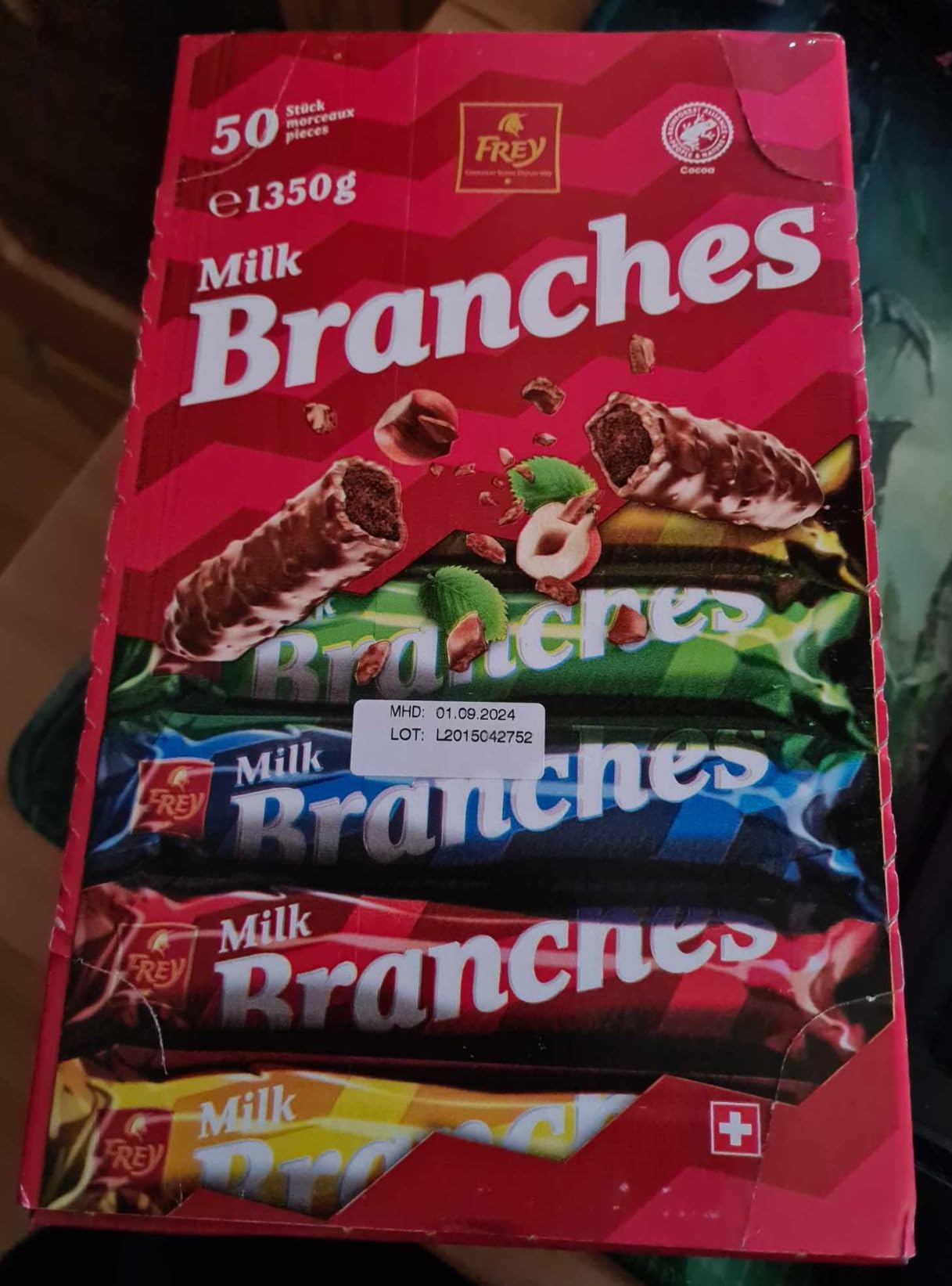 Frey Branches Milk Schokoriegel 50er-Pack - Milchschokoladen-Riegel mit ...