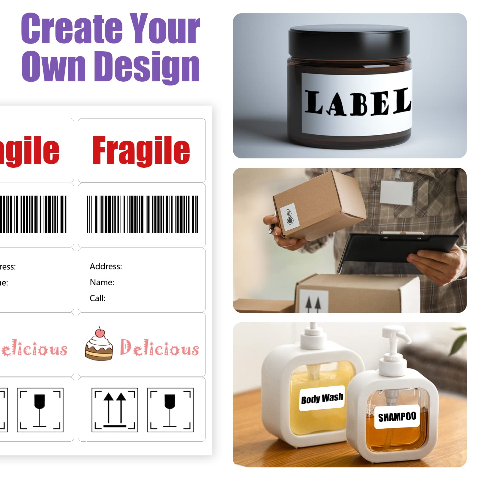 Snapklik.com : 10 Per Page Labels, Blank White Permanent Adhesive ...